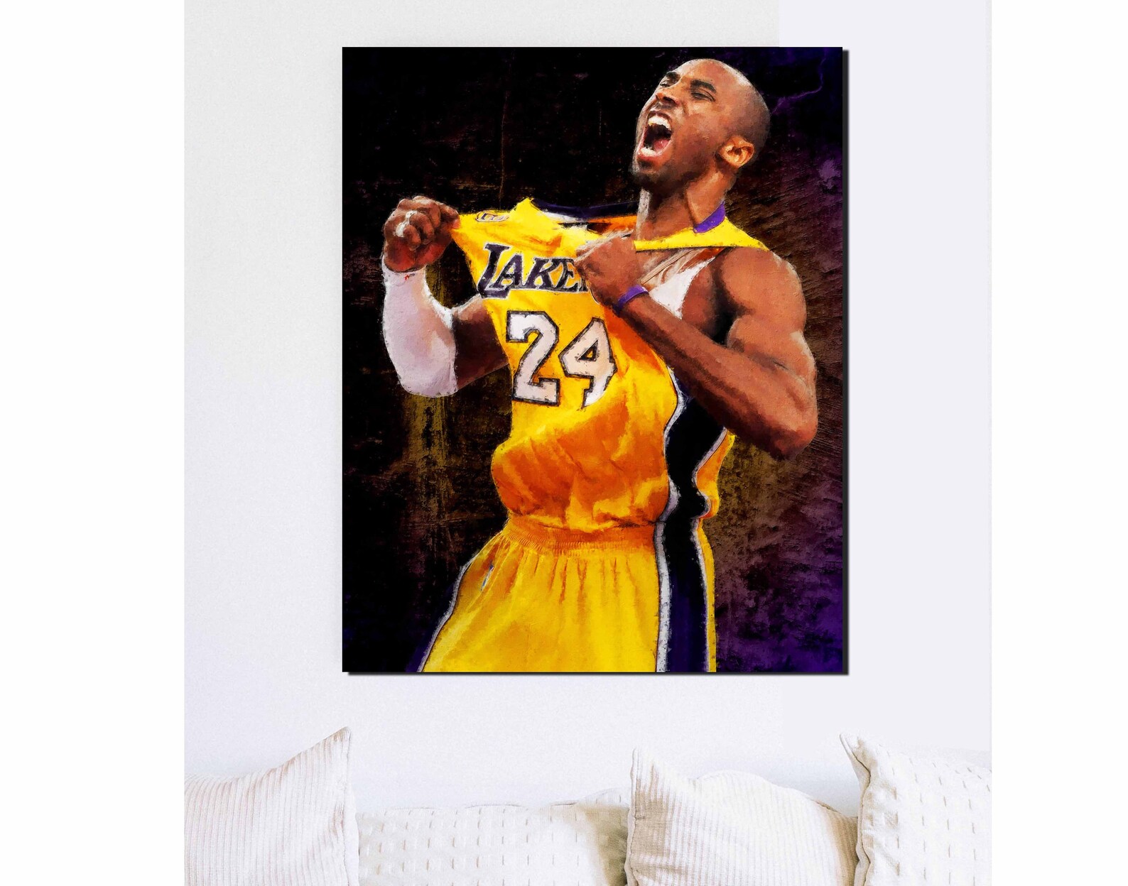 Kobe Bryant Scream Canvas Print Los Angeles Lakers Wall - Etsy
