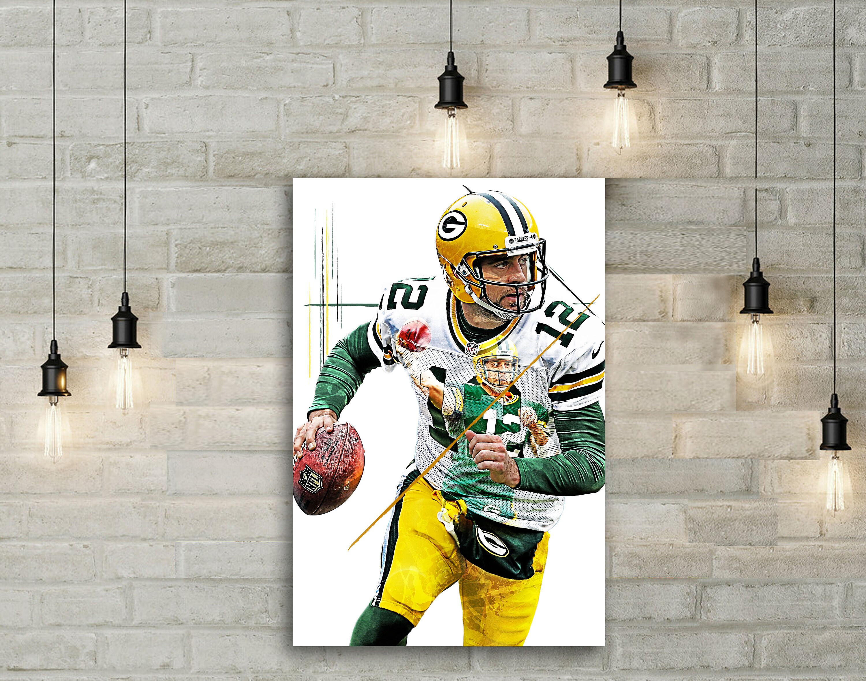 Aaron Rodgers Poster Green Bay Packers Canvas Print Wall - Etsy