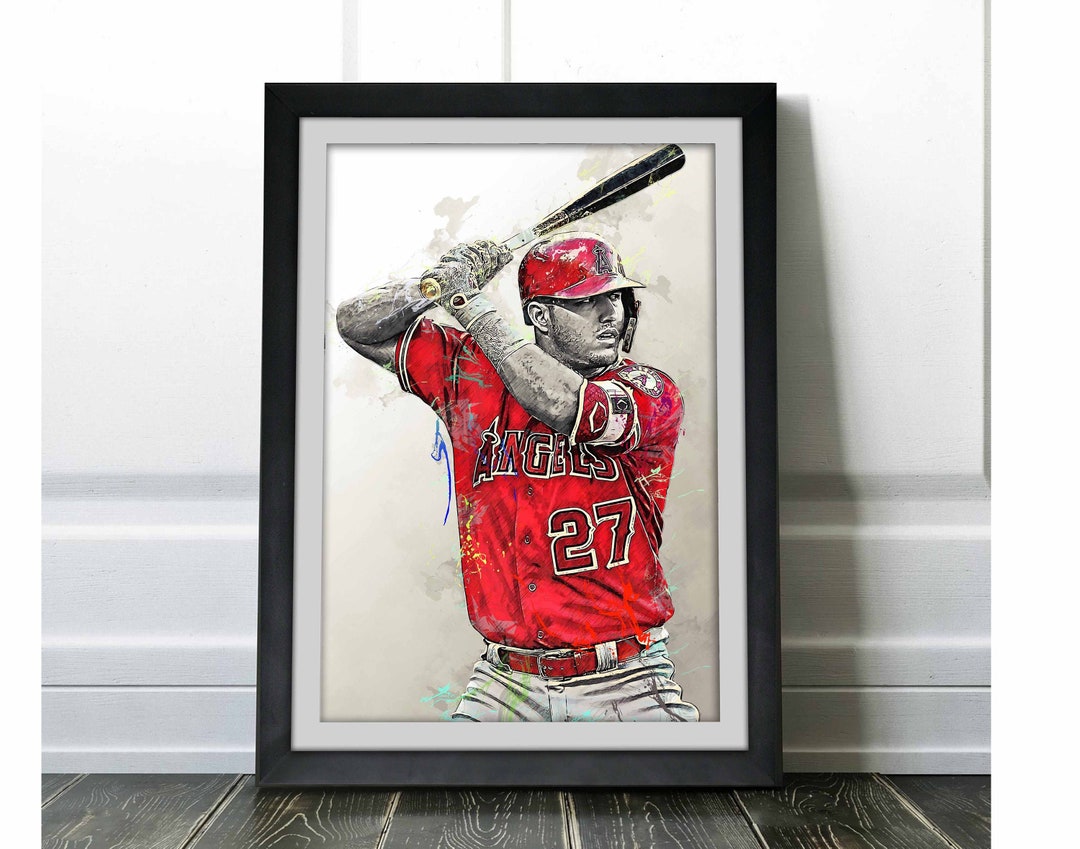 Mike Trout Poster - Los Angeles Angels - Canvas Print, Wall Art, Sports ...