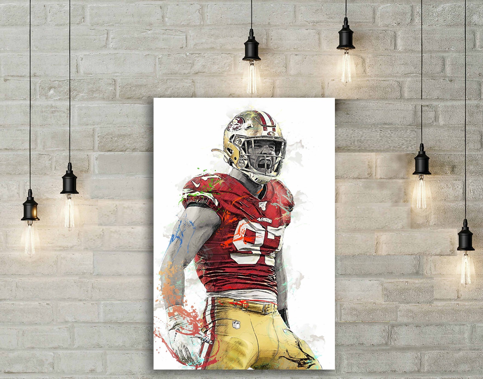 Nick Bosa Poster - San Francisco 49ers - Canvas Print, Wall Art, Sports ...