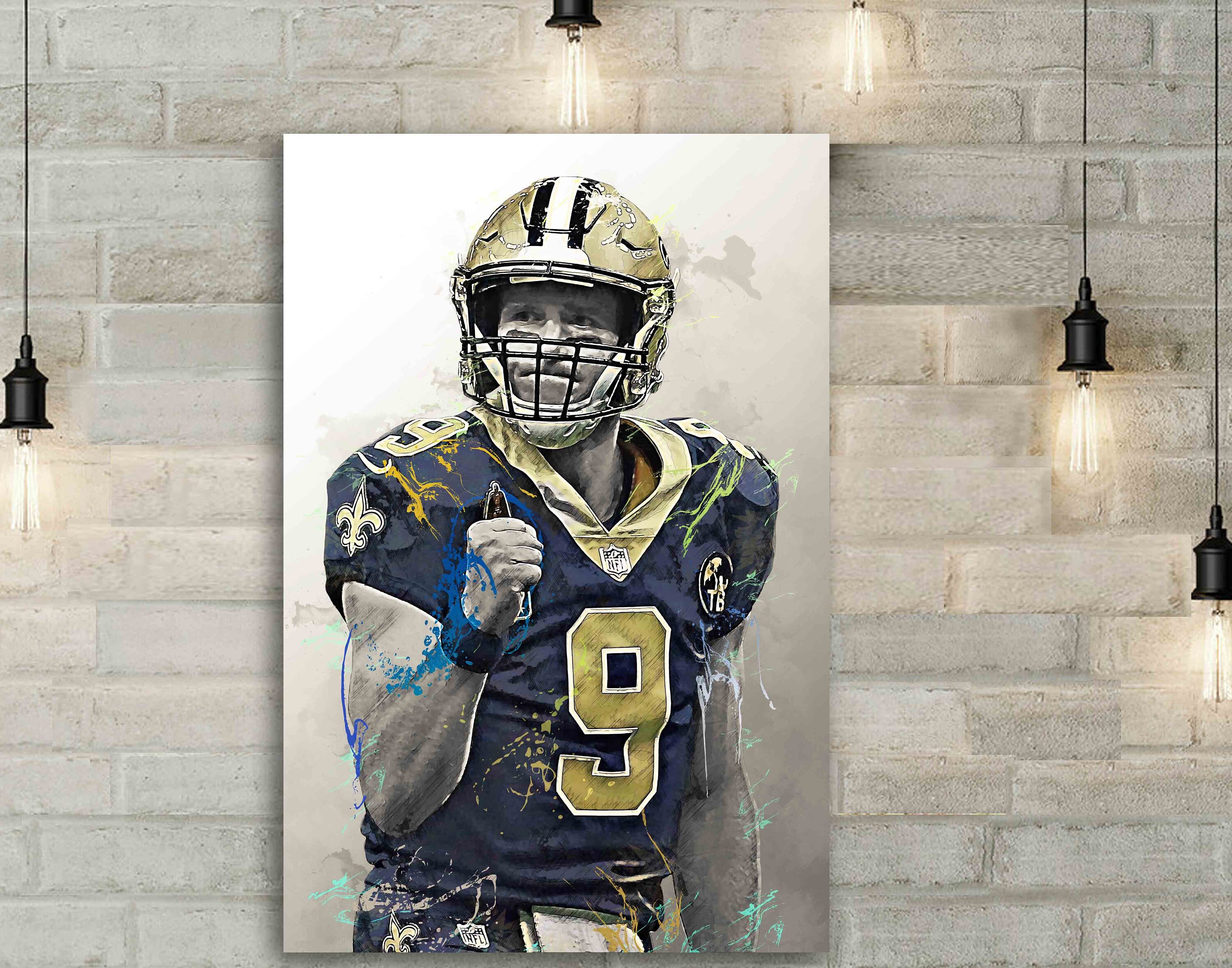 Drew Brees Poster New Orleans Saints Canvas Print Wall - Etsy
