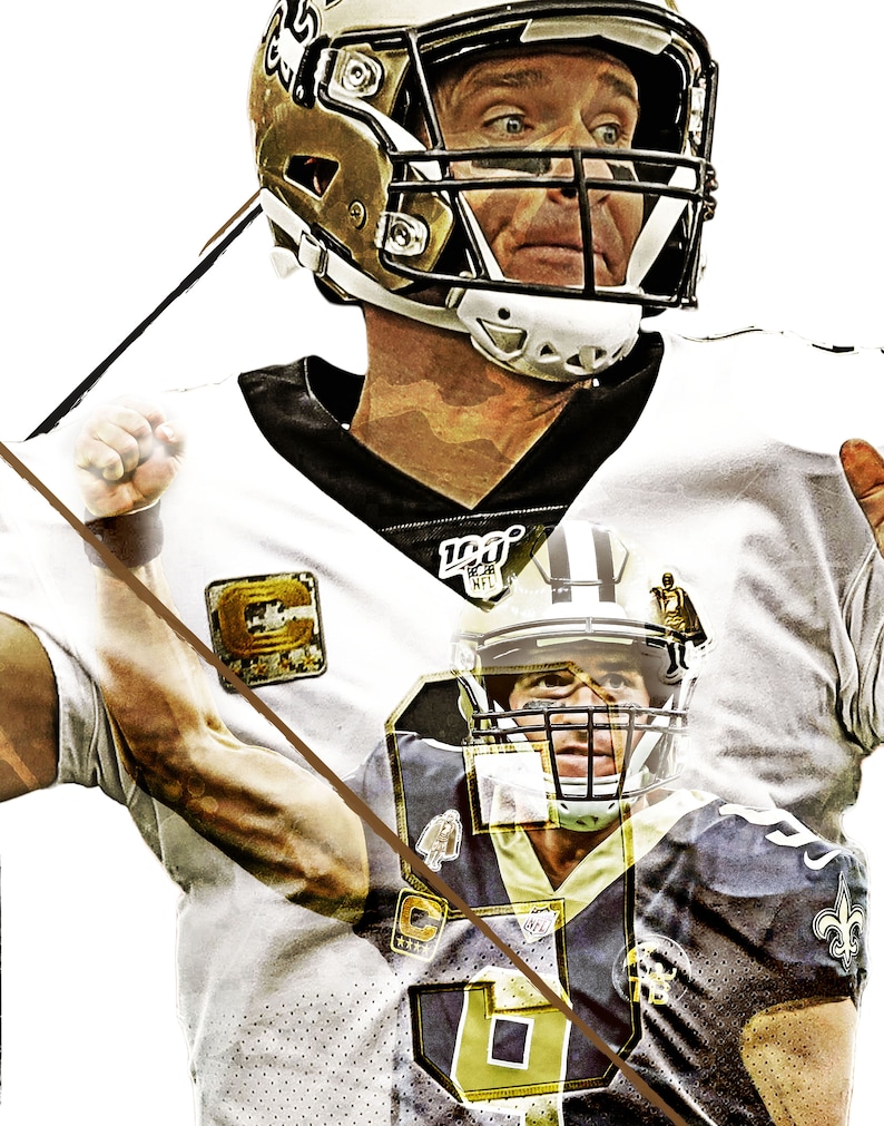 Drew Brees Poster New Orleans Saints Canvas Print Wall - Etsy Israel
