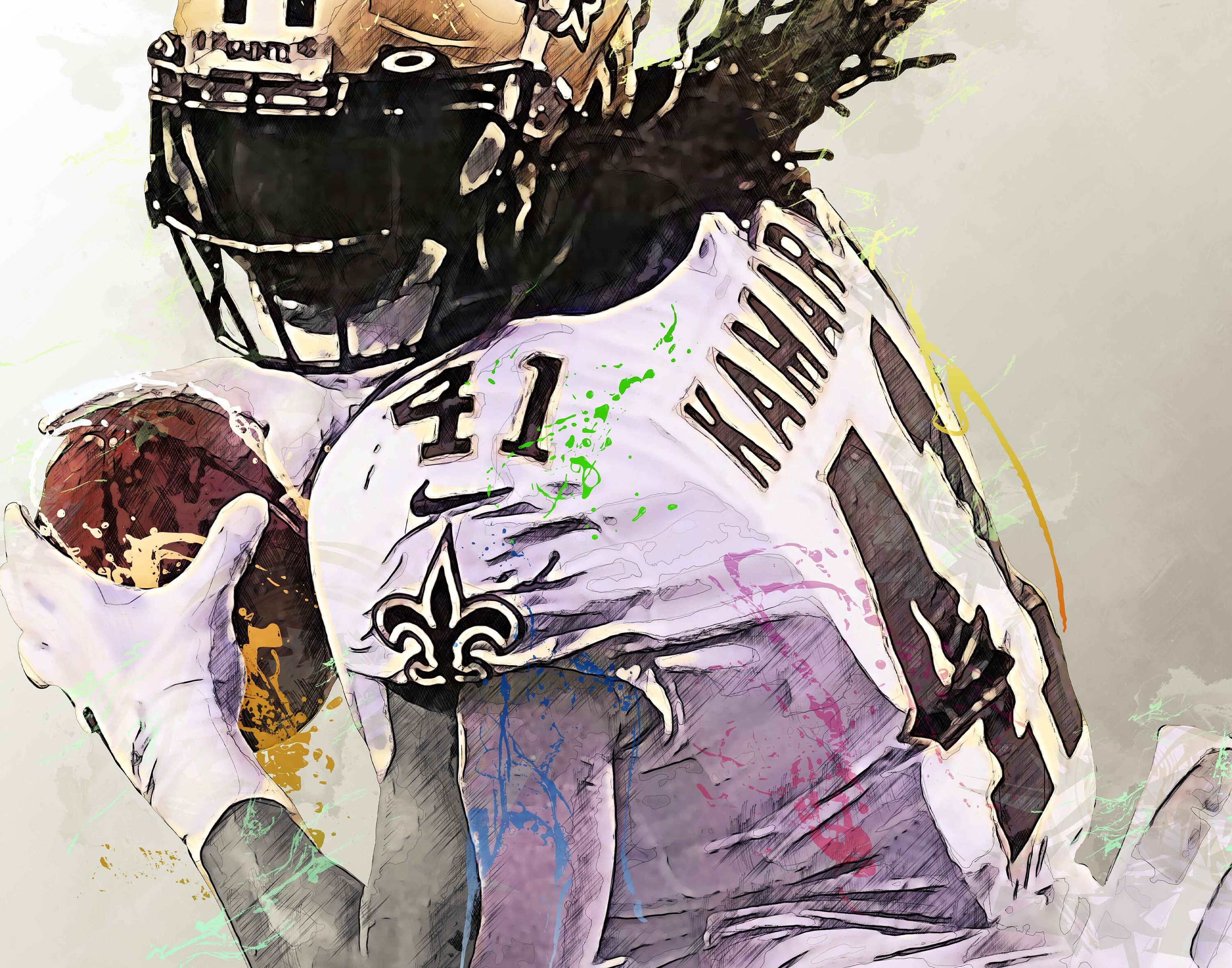 Alvin Kamara Poster New Orleans Saints Canvas Print Wall | Etsy