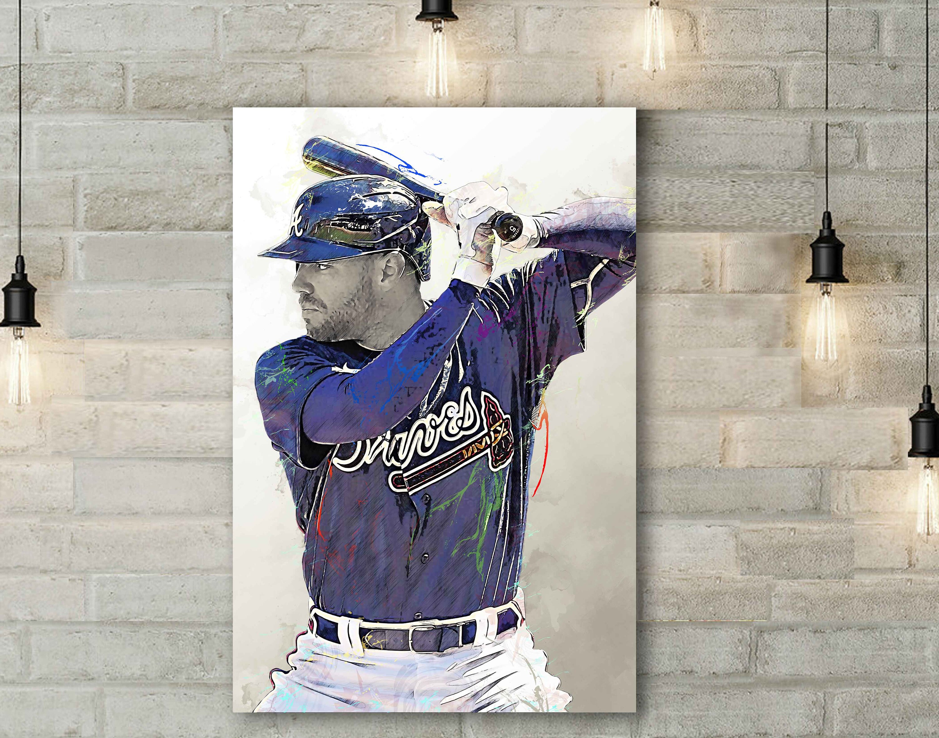 Freddie Freeman Poster Atlanta Braves Canvas Print Wall | Etsy