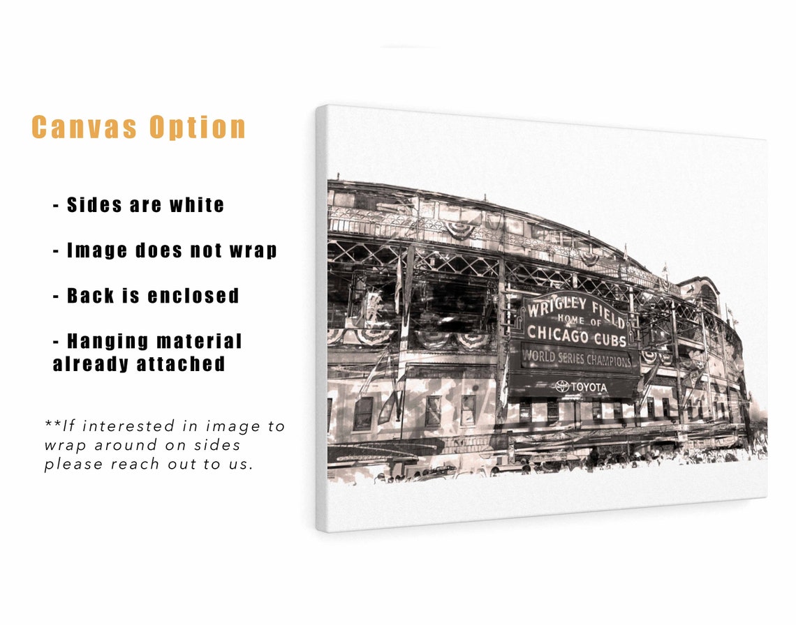 Wrigley Field Stadium Poster Chicago Cubs Canvas Print | Etsy
