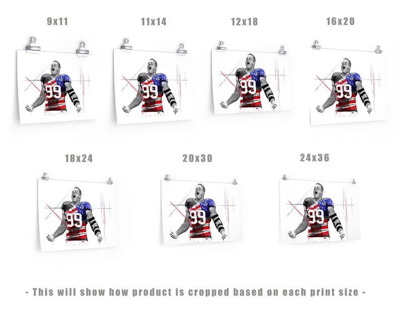 JJ Watt Poster Houston Texans Wall Art Art Print Canvas - Etsy