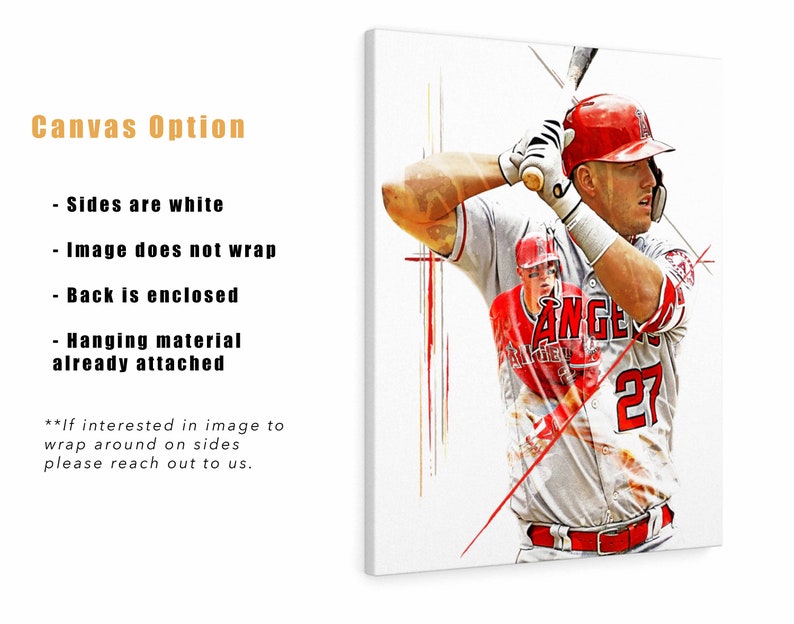 Mike Trout Poster Los Angeles Angels Canvas Print Wall - Etsy