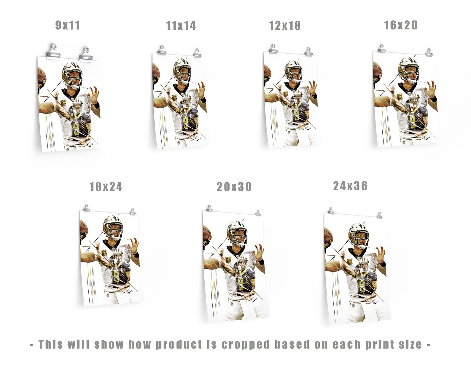 Drew Brees Poster New Orleans Saints Canvas Print Wall | Etsy