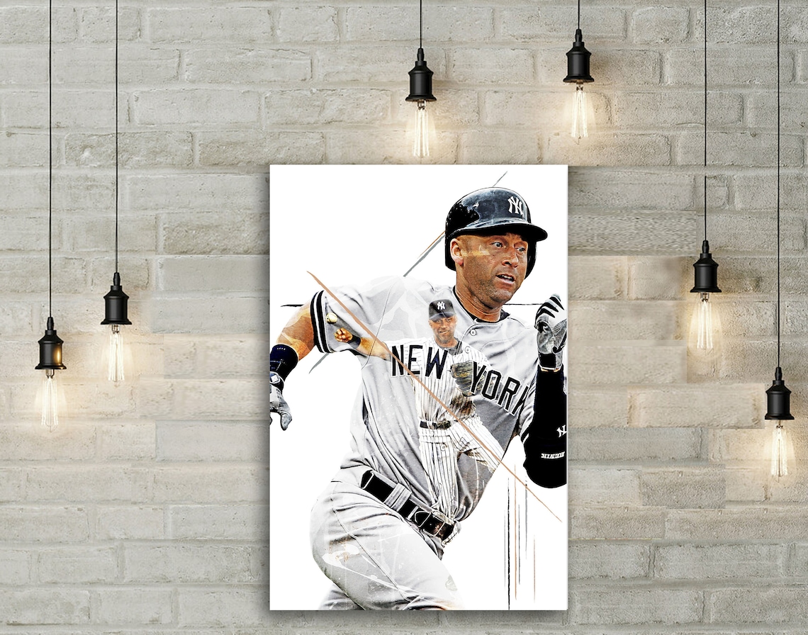 Derek Jeter Poster New York Yankees Wall Art Art Print | Etsy