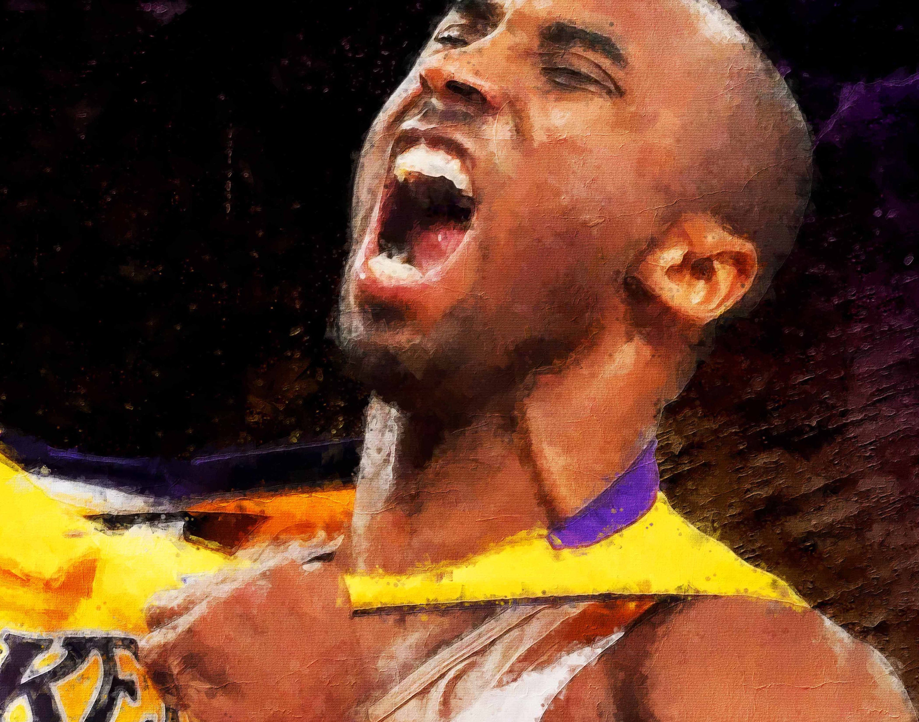 Kobe Bryant Scream Canvas Print Los Angeles Lakers Wall - Etsy