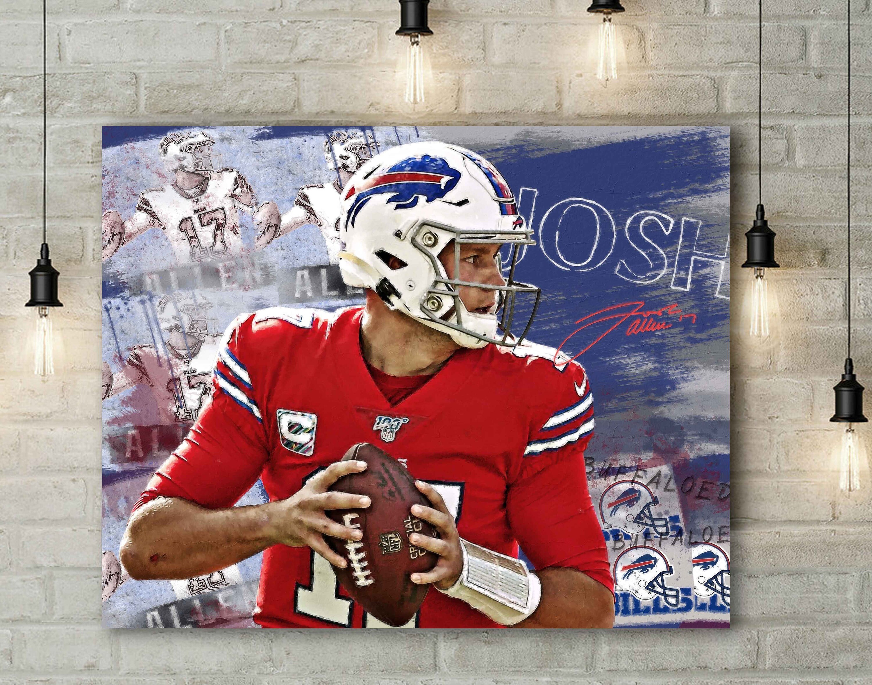 Josh Allen Canvas Print Buffalo Bills Wall Art Sports Art - Etsy