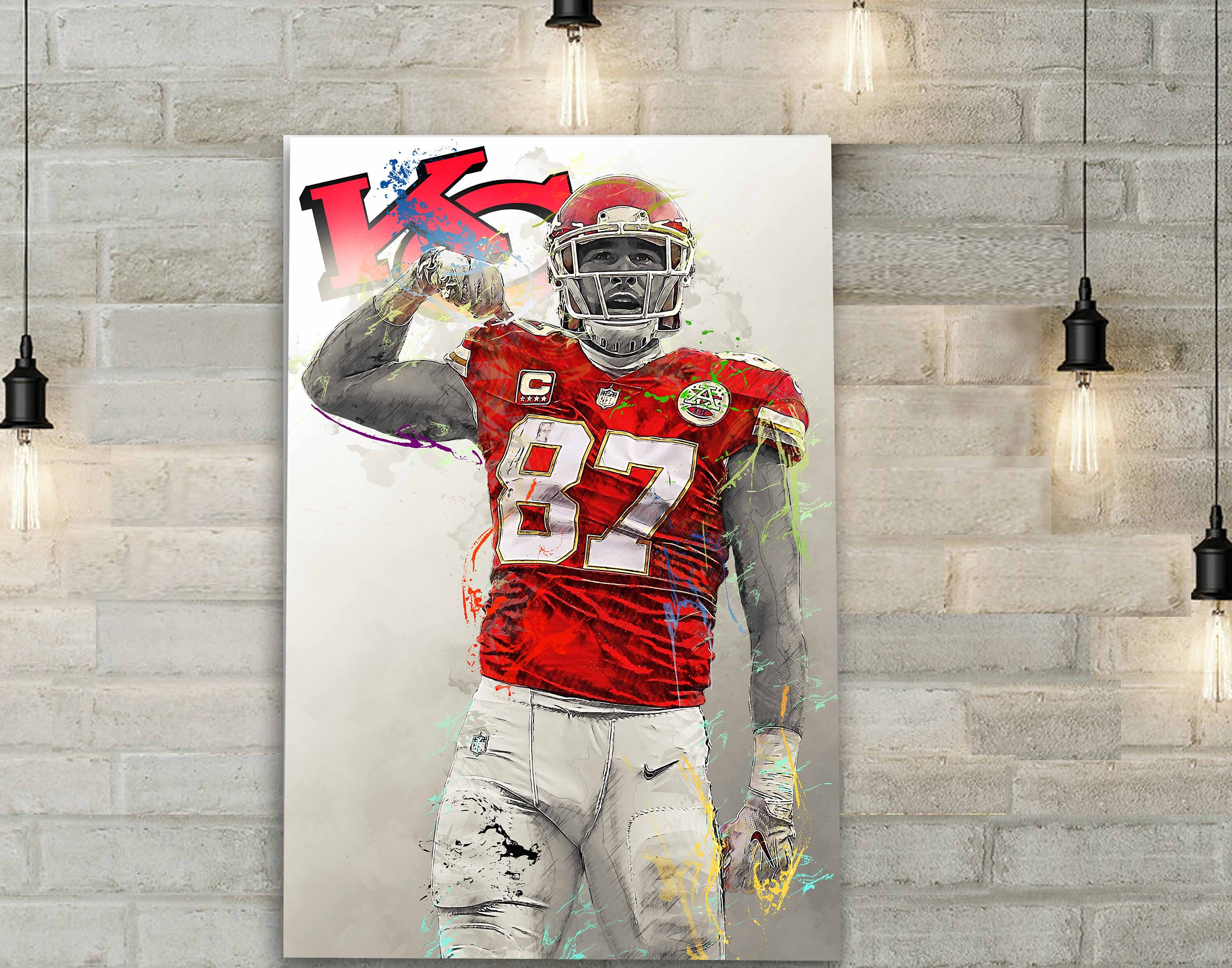 Travis Kelce Poster Kansas City Chiefs Canvas Print Wall - Etsy