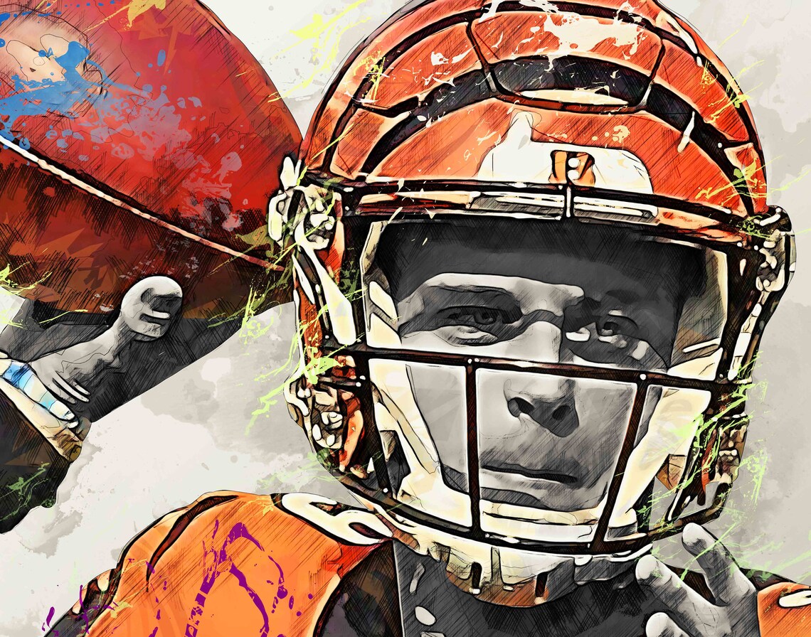 Joe Burrow Poster Cincinnati Bengals Canvas Print Wall | Etsy