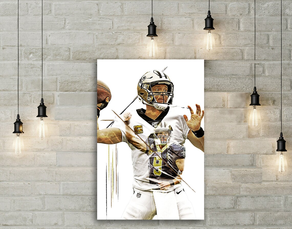 Drew Brees Poster - New Orleans Saints - Canvas Print, Wall Art, Sports ...