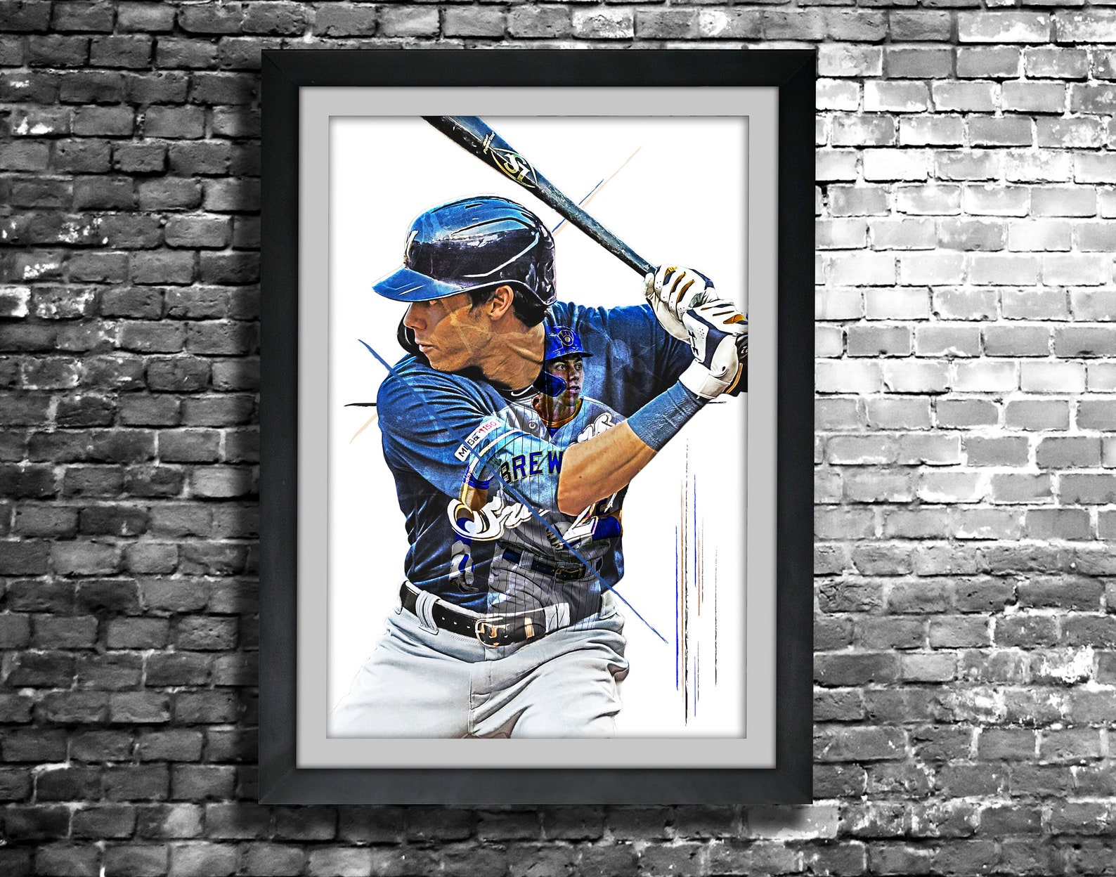 Christian Yelich Poster Milwaukee Brewers Canvas Print - Etsy