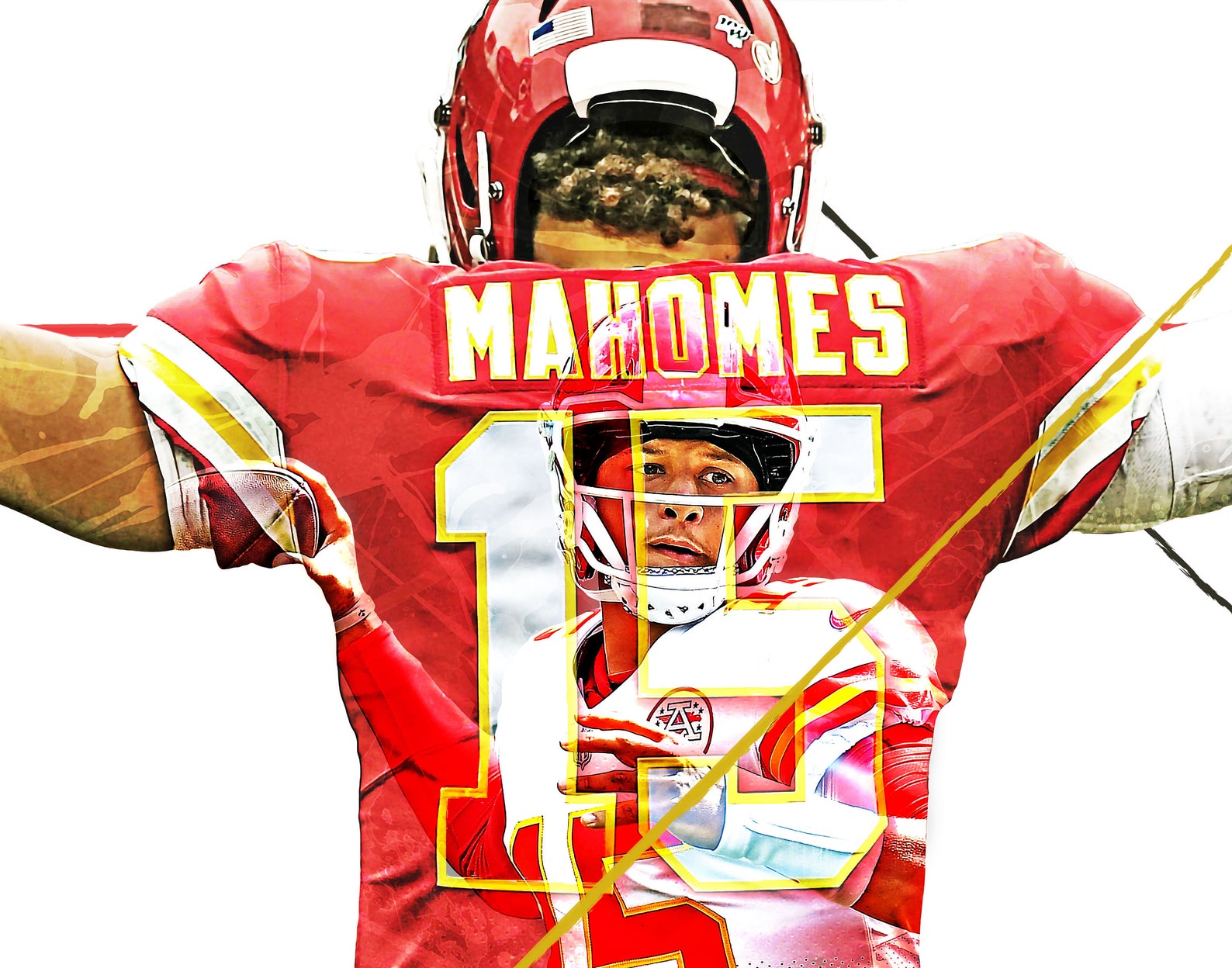 Patrick Mahomes Poster Kansas City Chiefs Wall Art Art | Etsy
