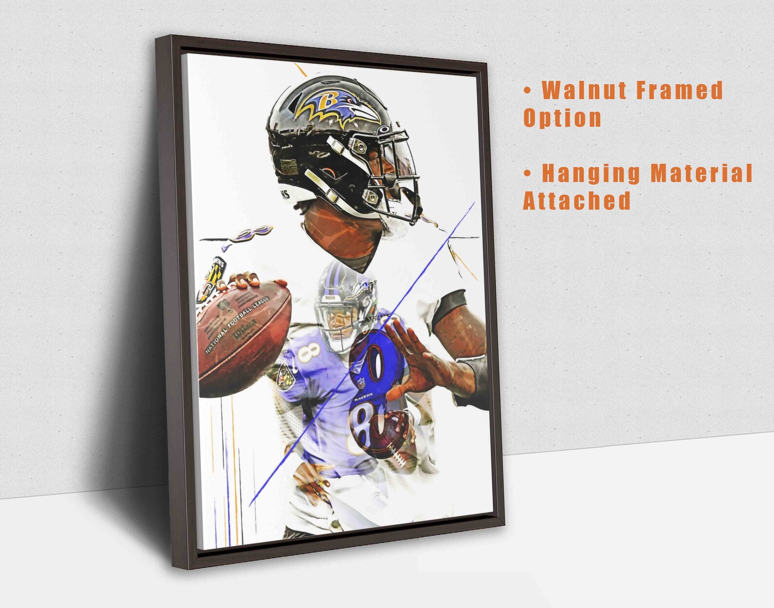 Lamar Jackson Poster Baltimore Ravens Canvas Print Wall - Etsy