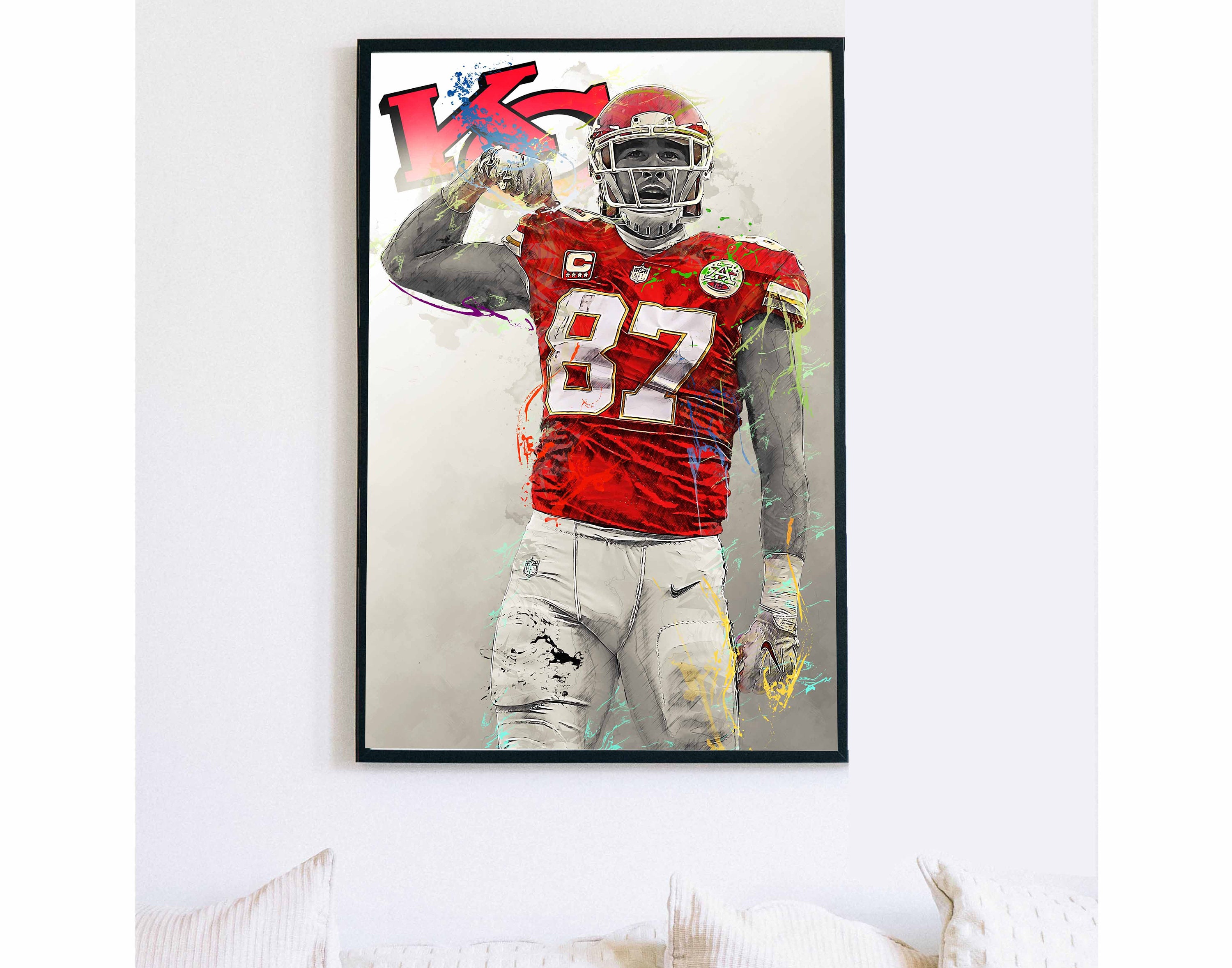 Travis Kelce Poster Kansas City Chiefs Canvas Print Wall | Etsy