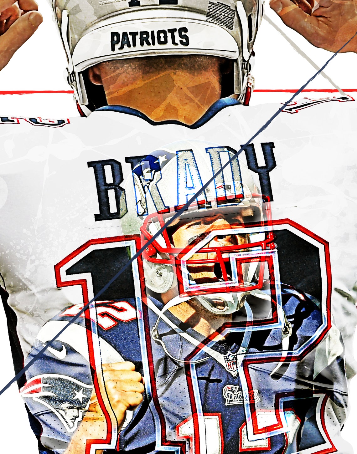 Tom Brady Poster New England Patriots Canvas Print Wall - Etsy