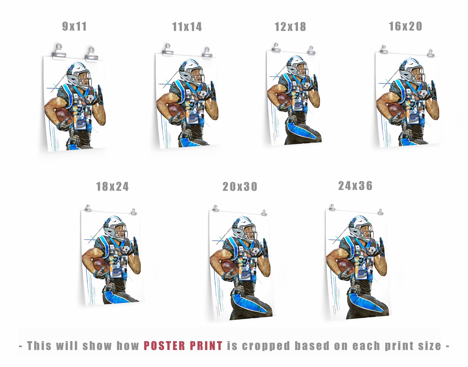 Christian Mccaffrey Poster - Carolina Panthers - Canvas Print, Wall Art ...