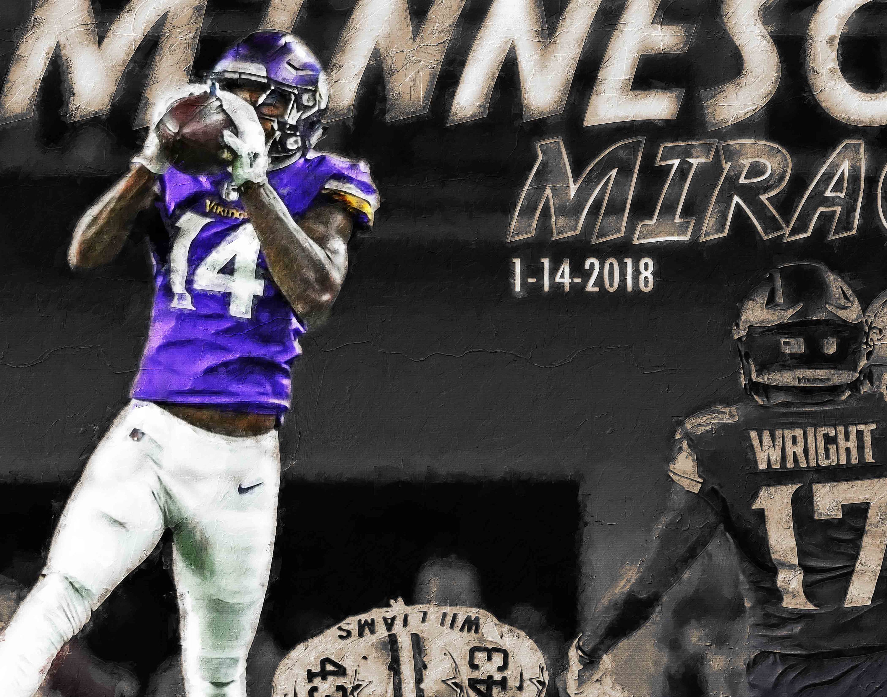 Minnesota Miracle Catch Canvas Print - Minnesota Vikings - Wall Art ...