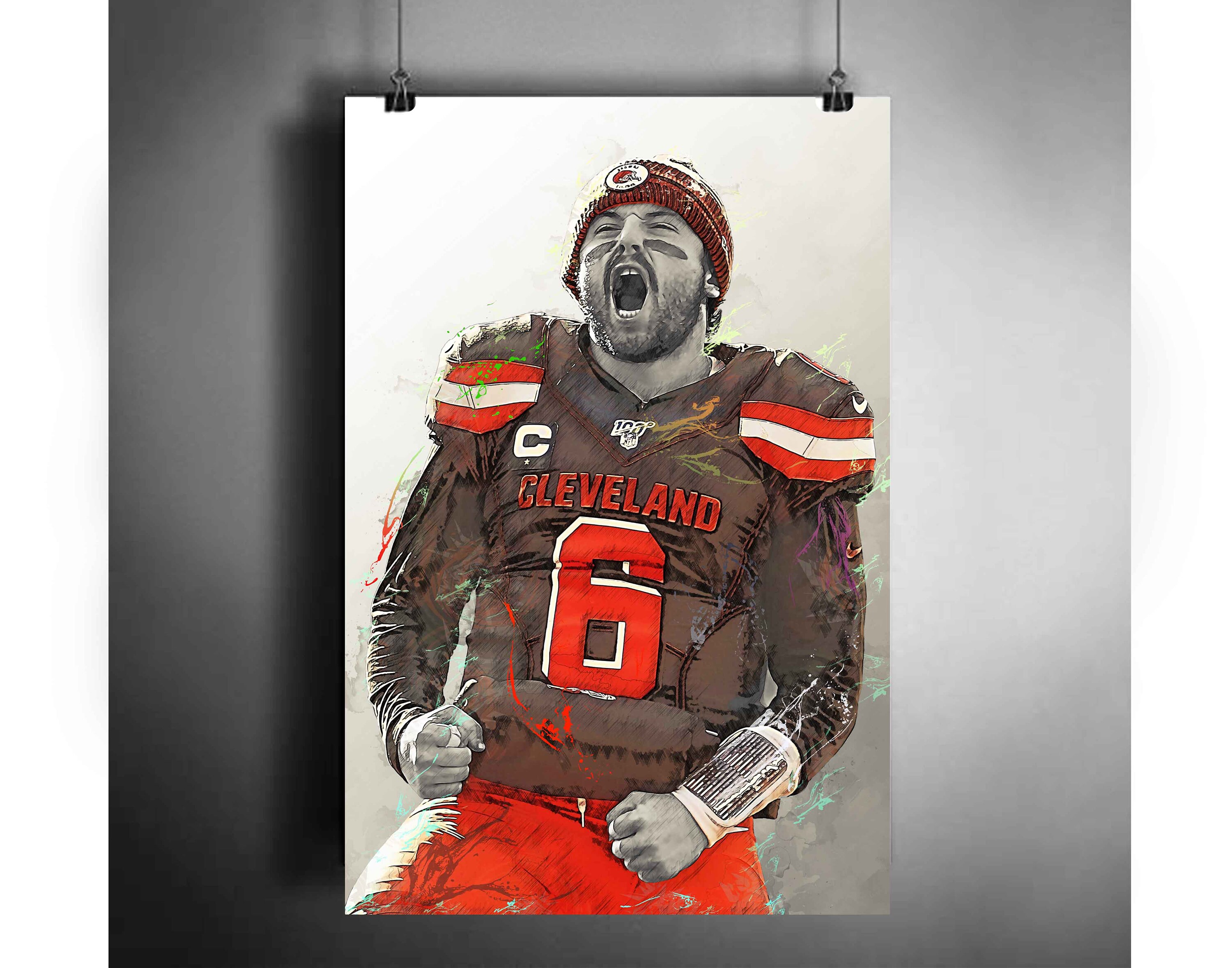 Baker Mayfield Poster Cleveland Browns Canvas Print Wall | Etsy