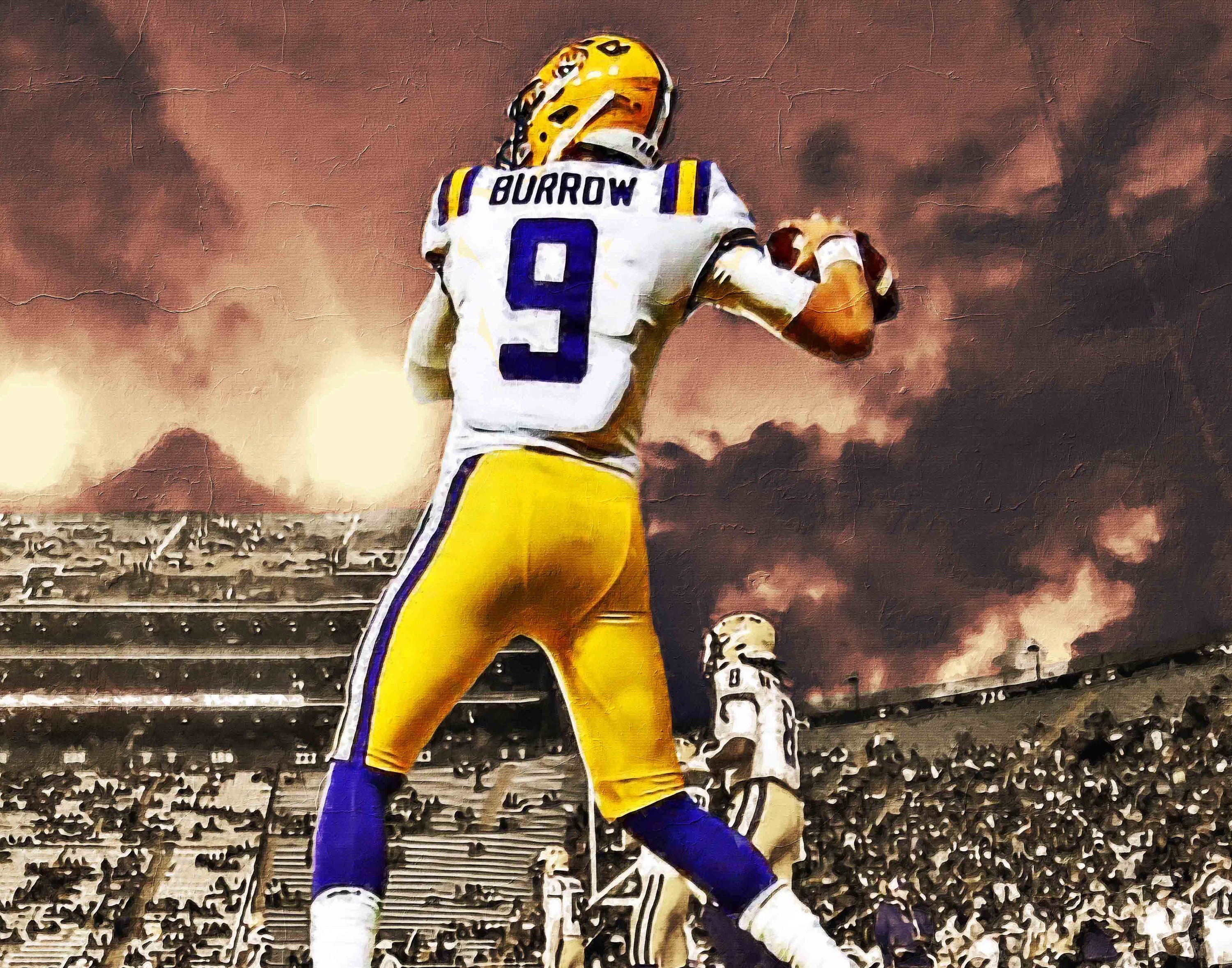 Joe Burrow Canvas Print LSU Tigers Wall Art Sports Art - Etsy.de