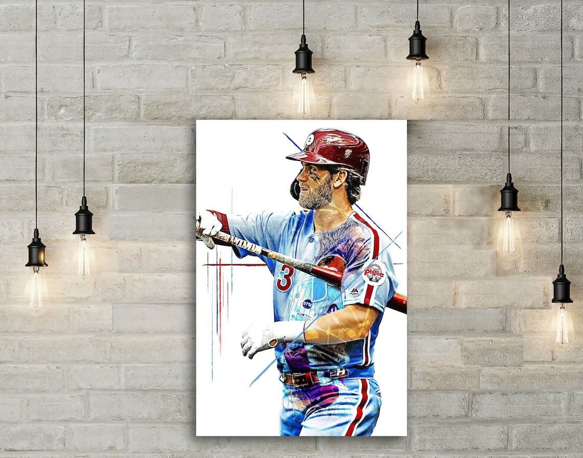 Bryce Harper Poster Philadelphia Phillies Canvas Print - Etsy