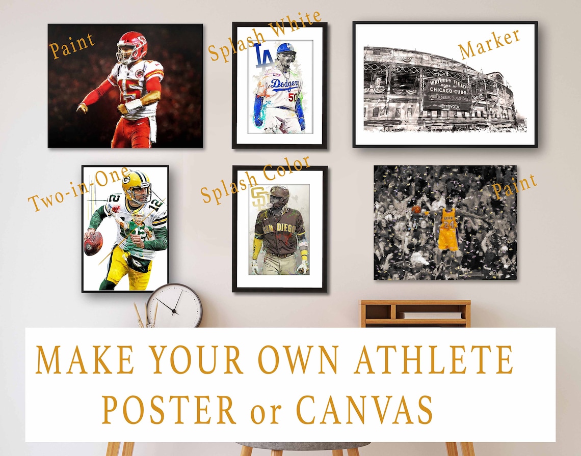 Custom Athlete Poster Canvas Print Wall Art Sports Art - Etsy