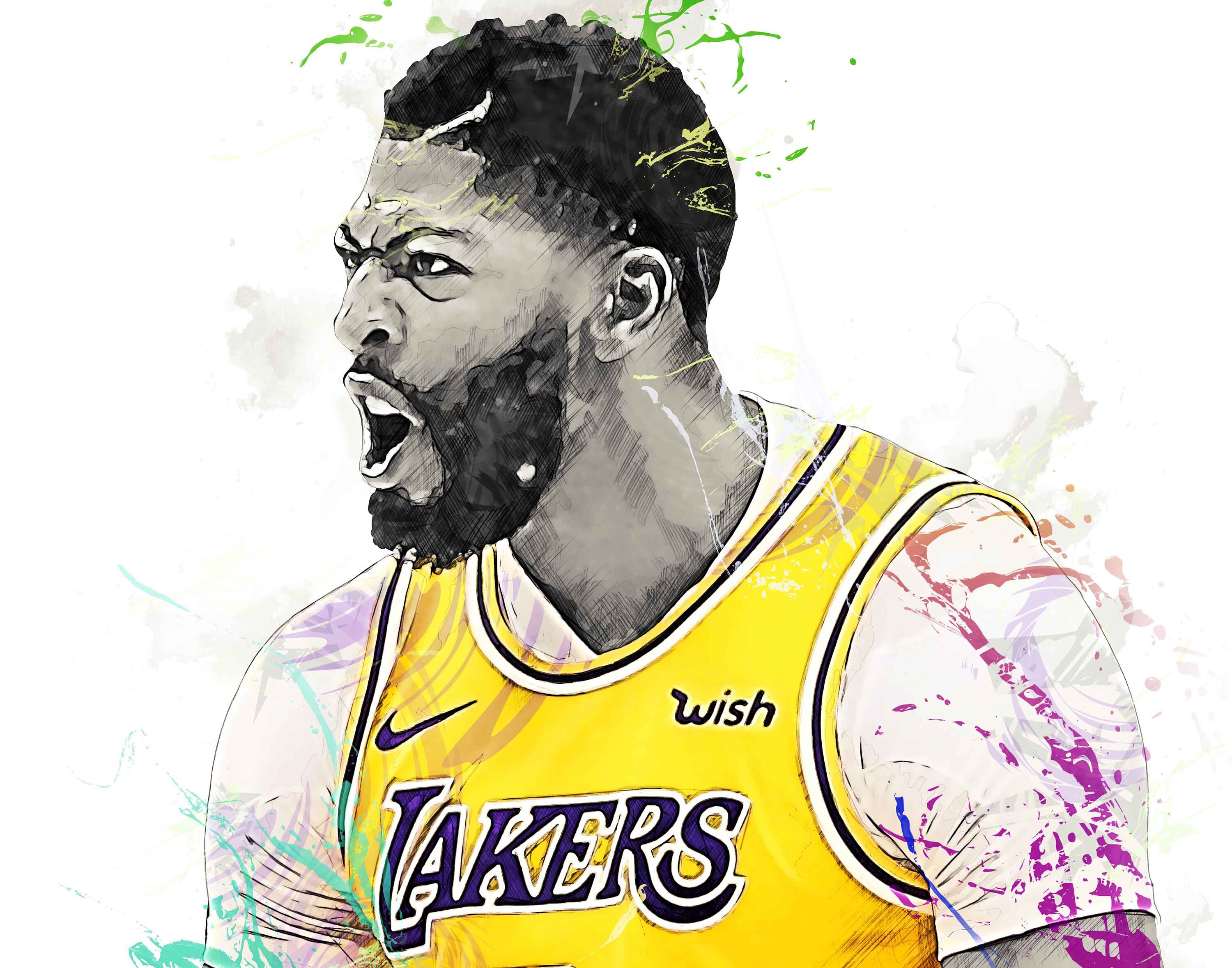 Anthony Davis Poster Los Angeles Lakers Wall Art Sports - Etsy
