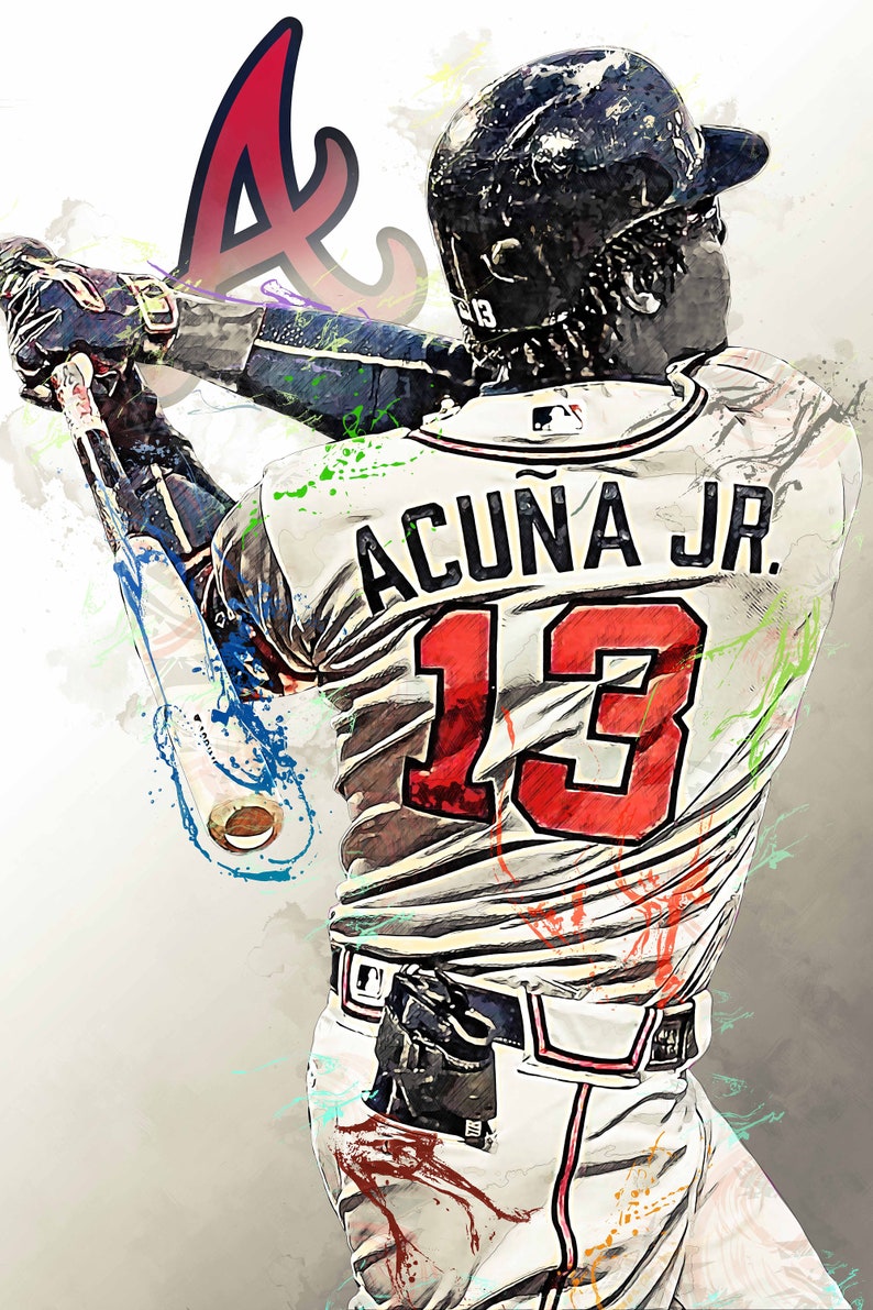 Ronald Acuna Jr Poster Atlanta Braves Canvas Print Wall | Etsy