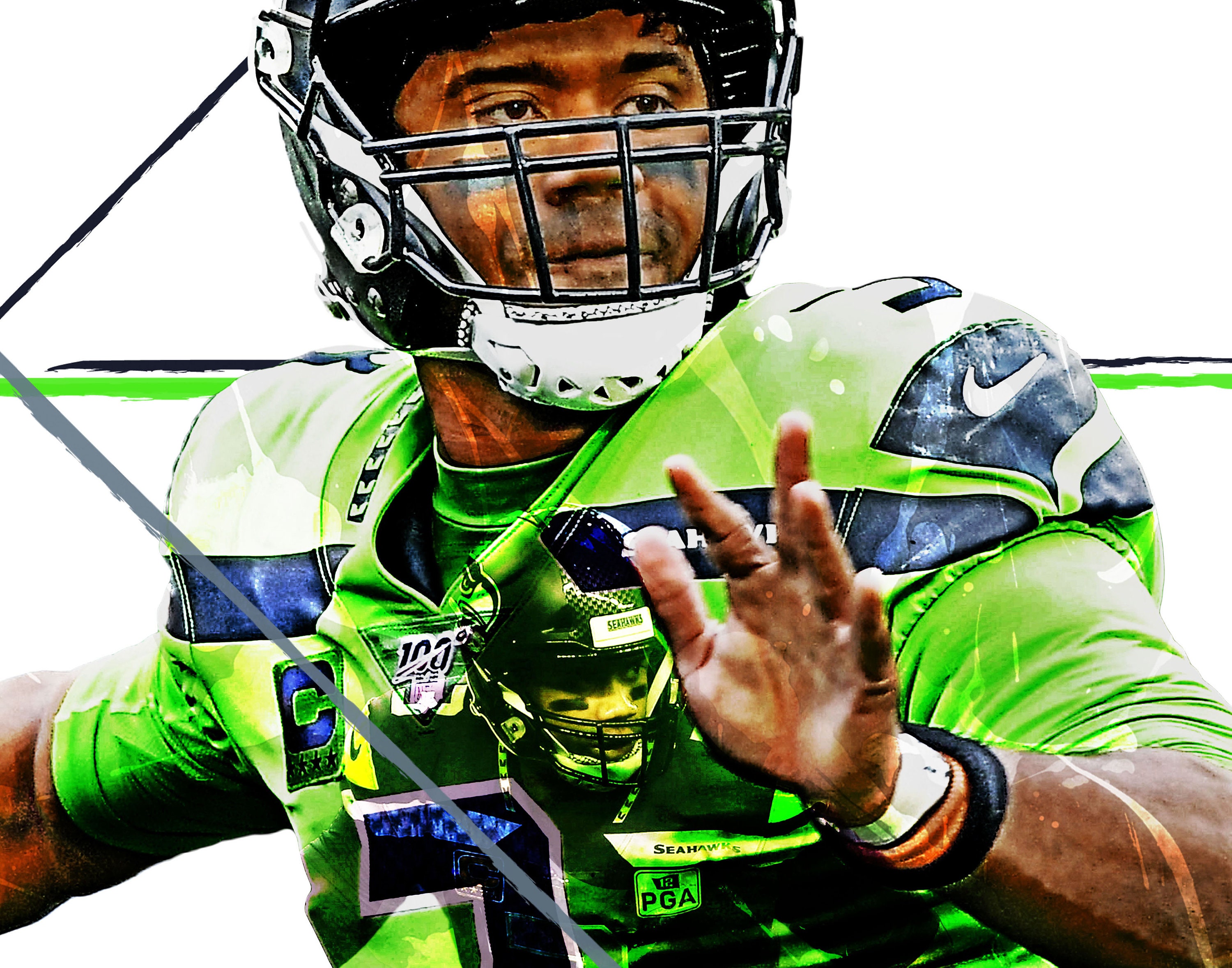 Russell Wilson Poster - Seattle Seahawks - Wall Art, Sports Art Print ...