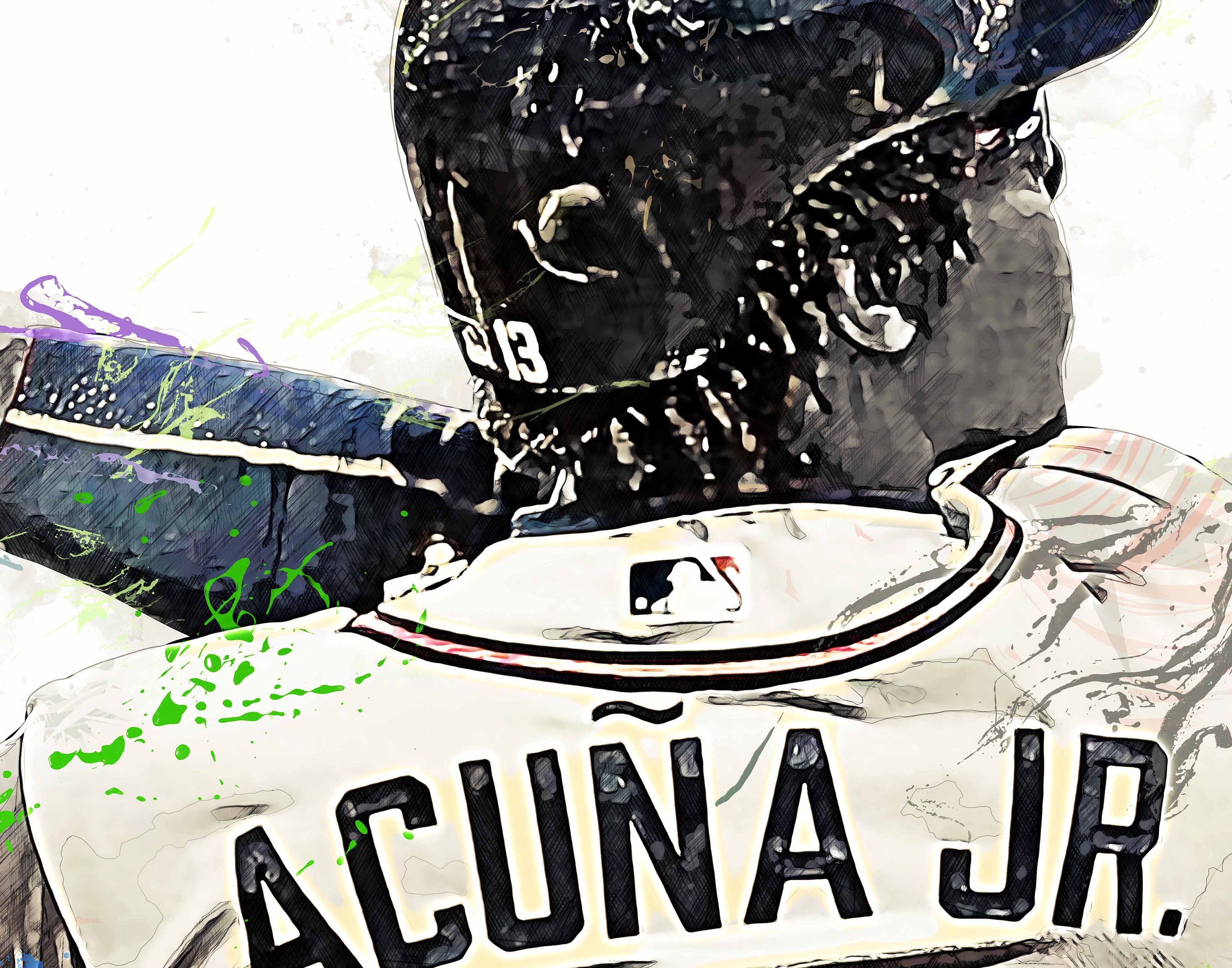 Ronald Acuna Jr Poster - Atlanta Braves - Canvas Print, Wall Art ...