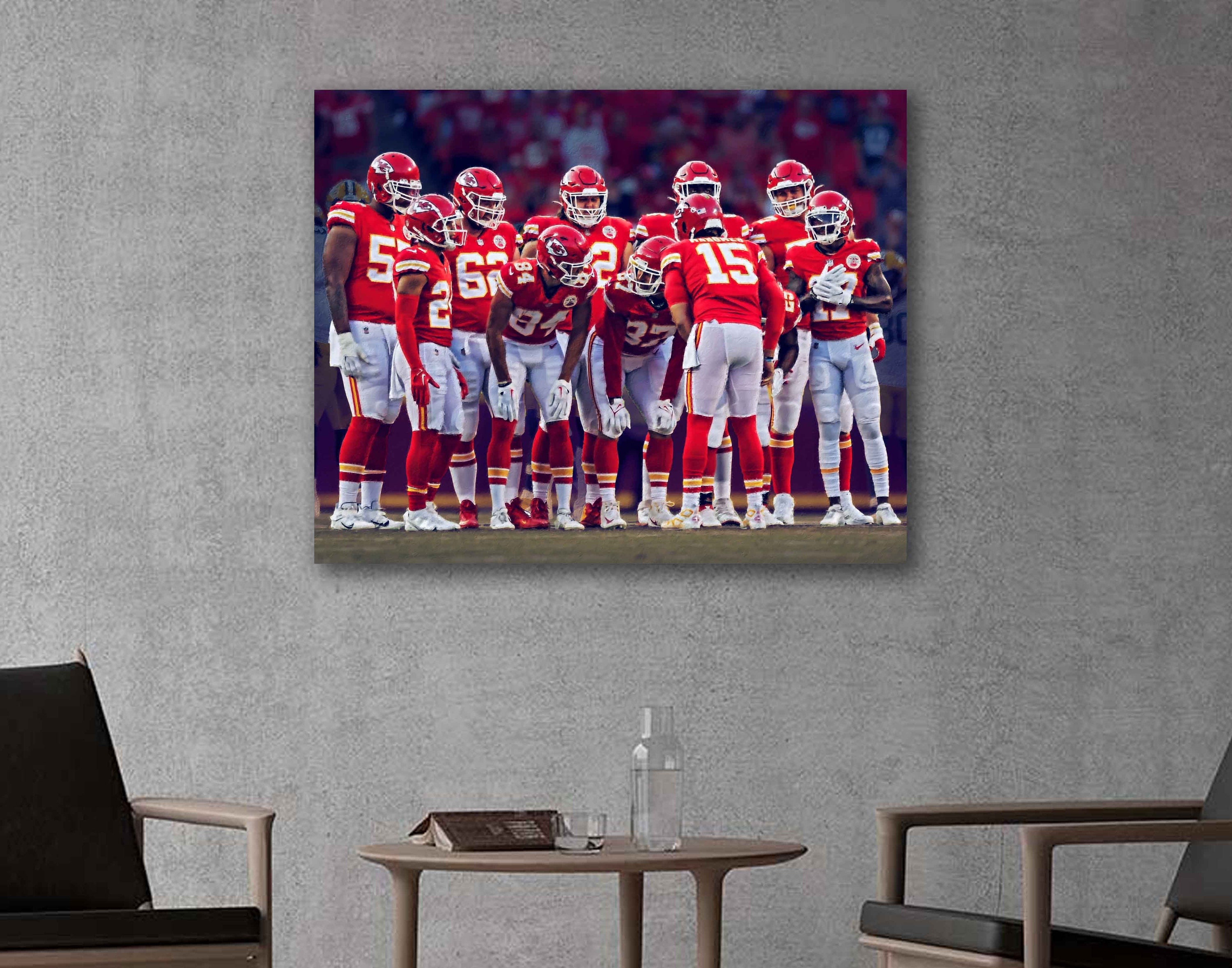 Patrick Mahomes Huddle Canvas Print - Kansas City Chiefs - Wall Art ...
