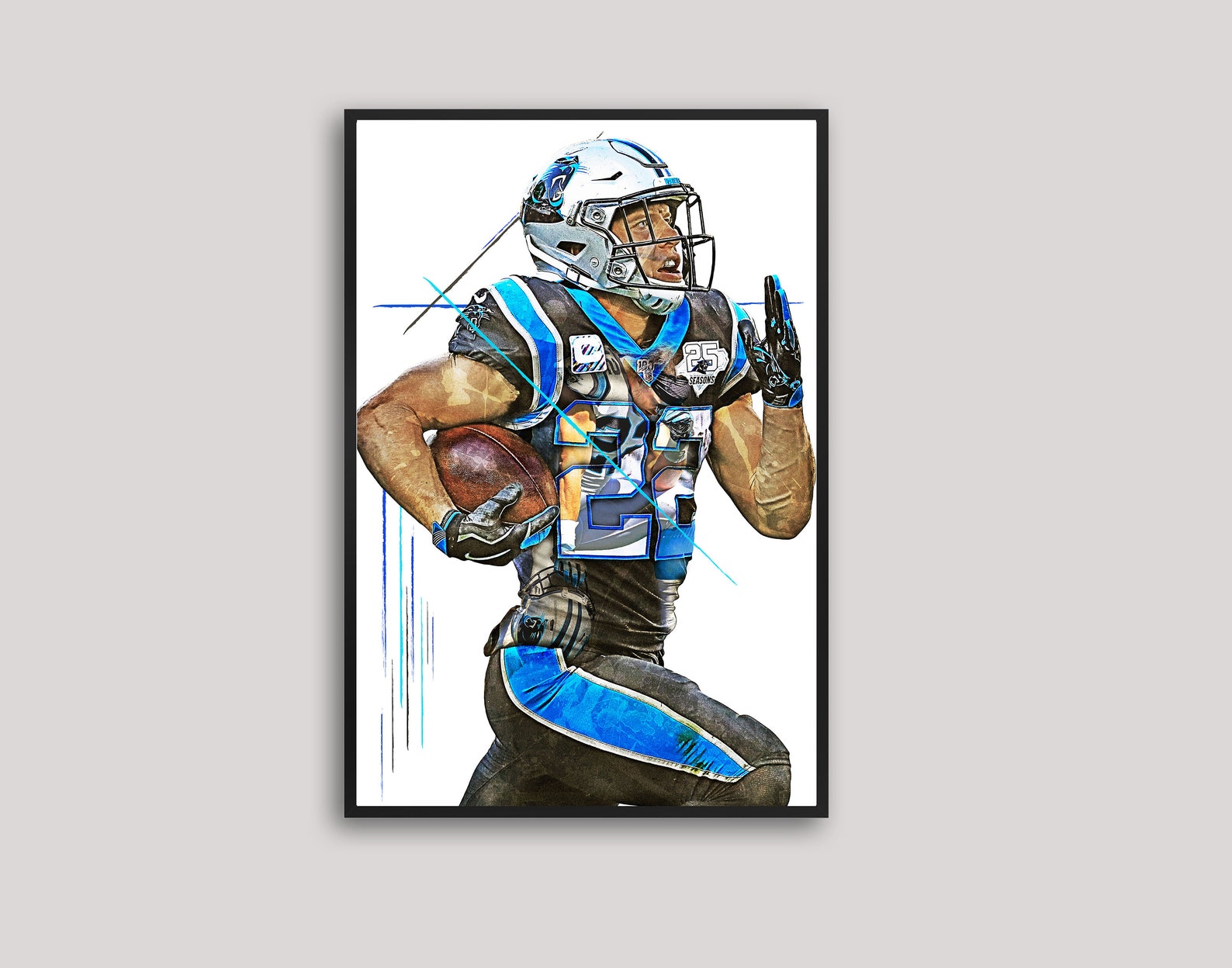 Christian Mccaffrey Poster - Carolina Panthers - Canvas Print, Wall Art ...