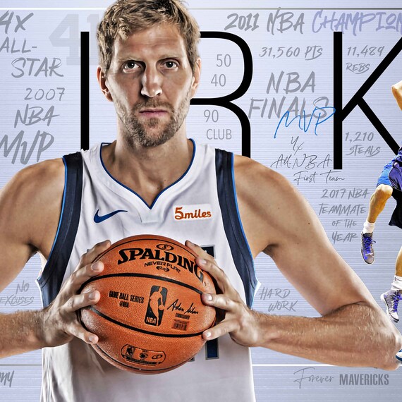 Dirk Nowitzki Posters Dirk Nowitzki Mavericks Basketball Fan Art Print