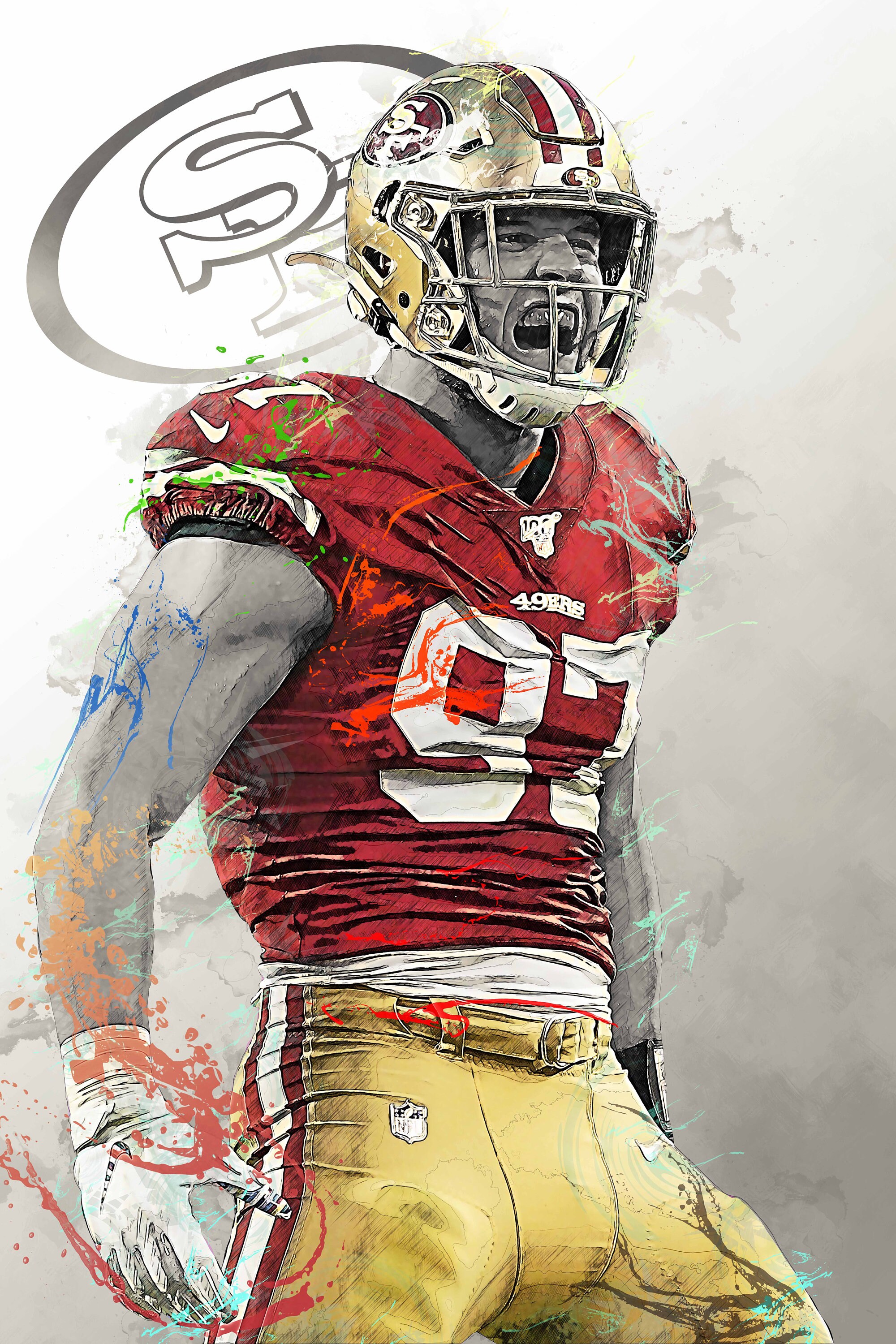 Nick Bosa Poster San Francisco 49ers Canvas Print Wall | Etsy