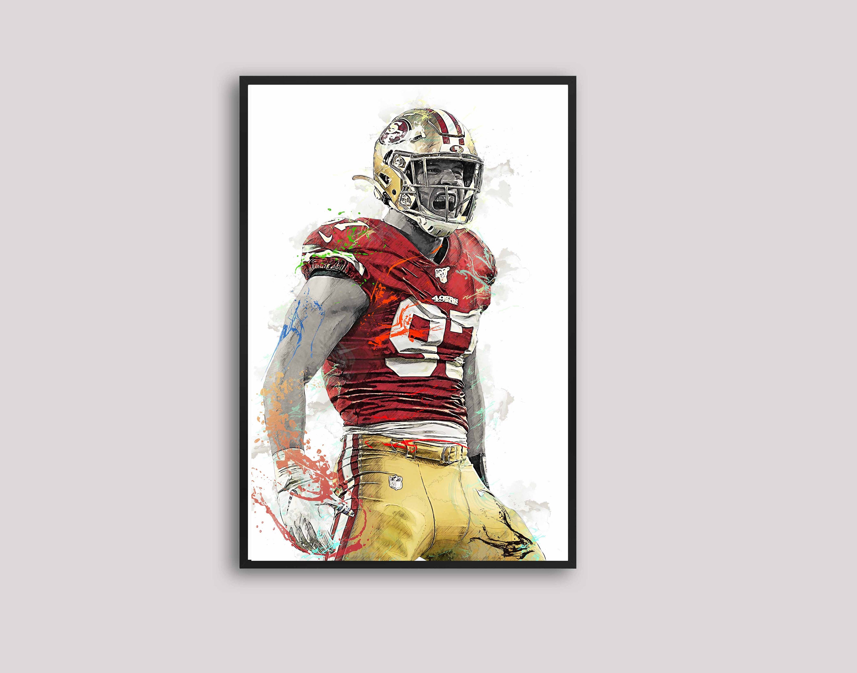 Nick Bosa Poster - San Francisco 49ers - Canvas Print, Wall Art, Sports ...