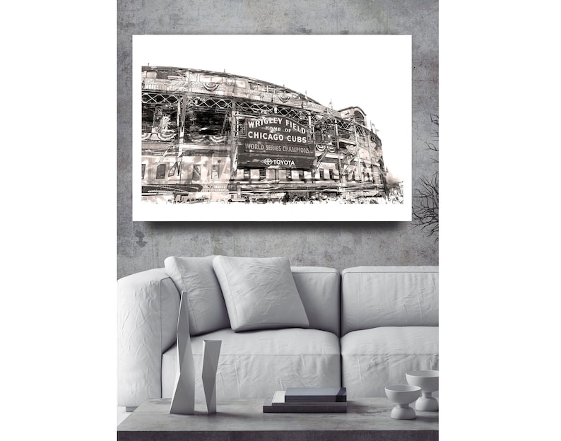 Wrigley Field Stadium Poster Chicago Cubs Canvas Print | Etsy