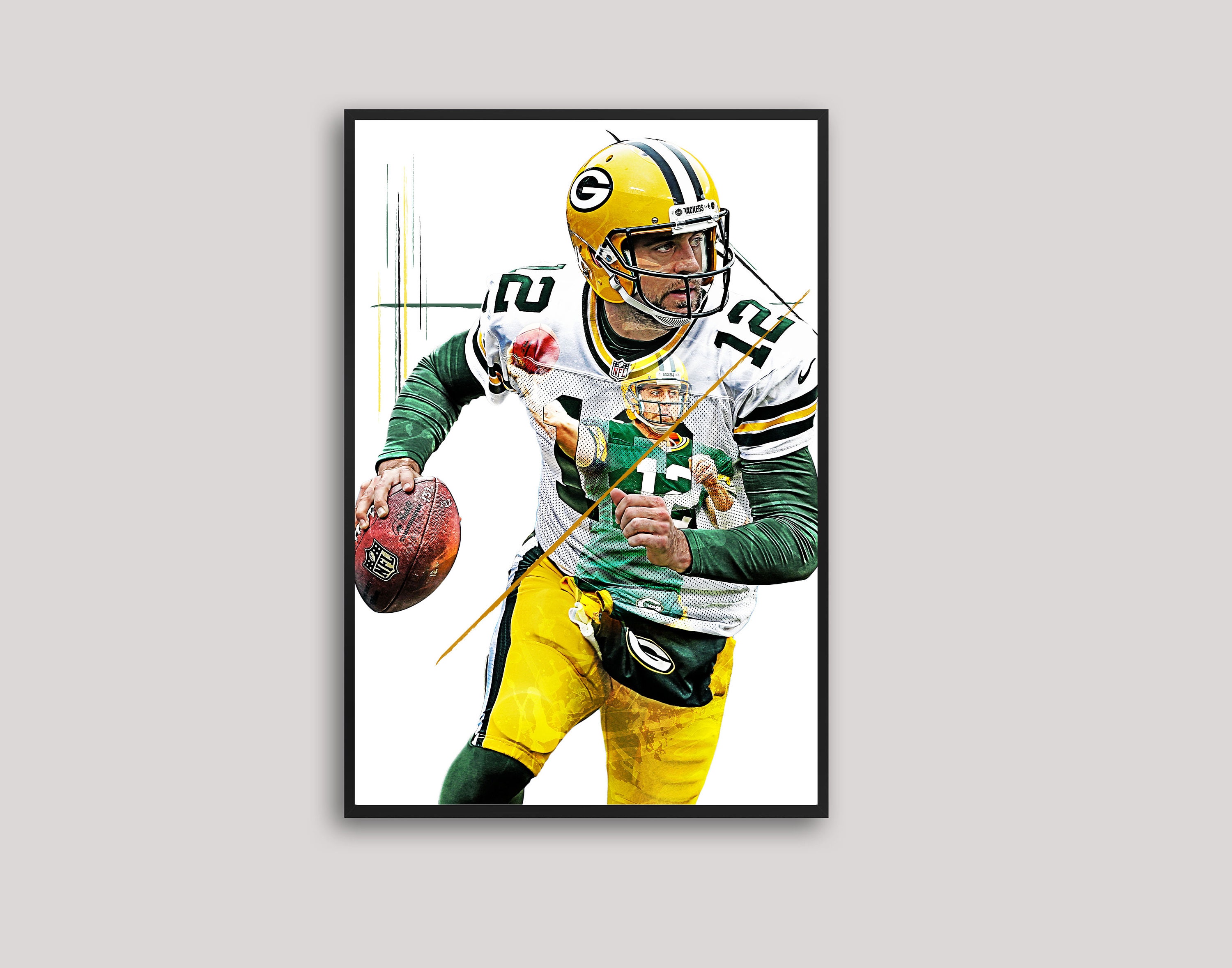 Aaron Rodgers Poster Green Bay Packers Canvas Print Wall - Etsy