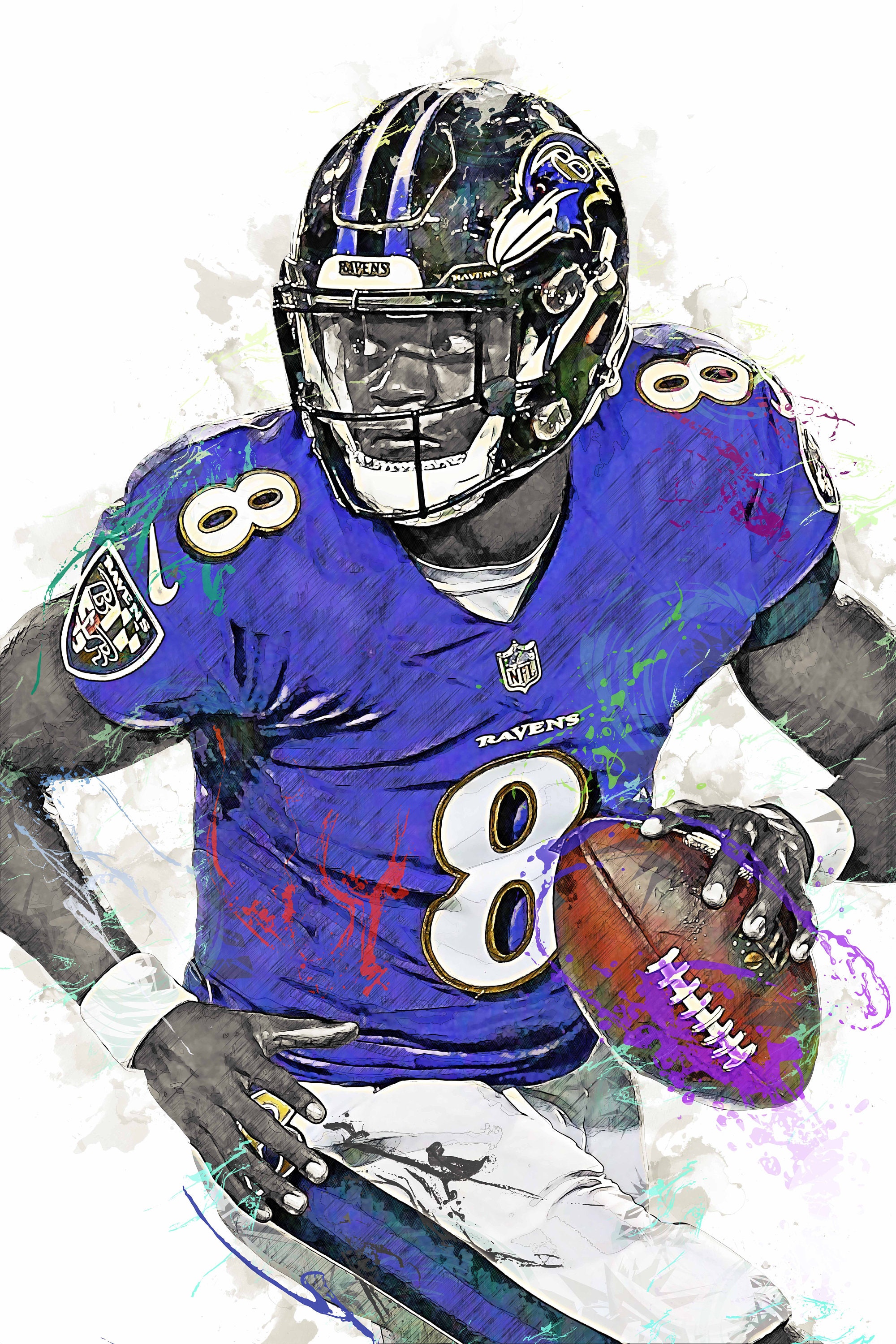 Lamar Jackson Poster - Baltimore Ravens - Canvas Print, Wall Art ...
