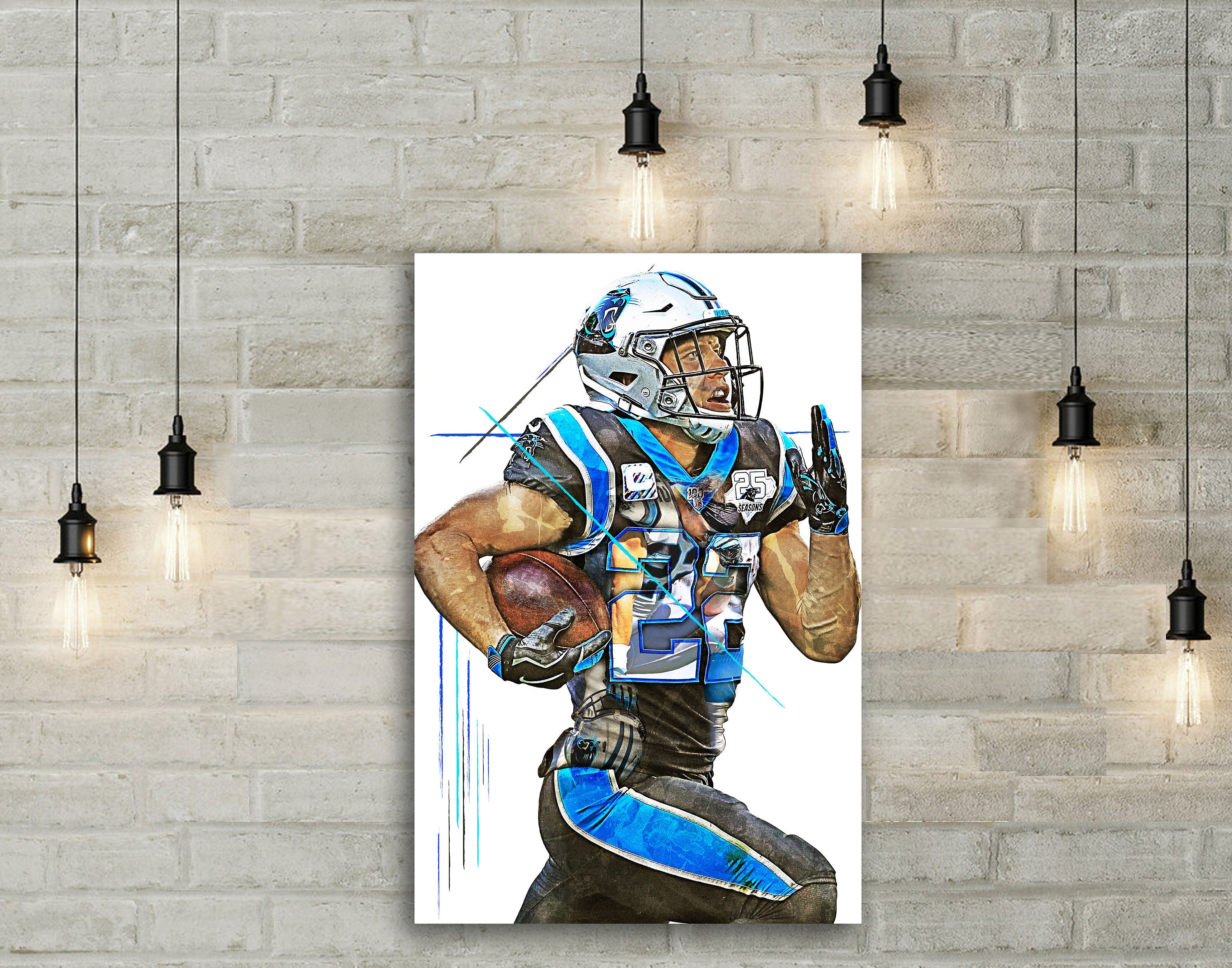 Christian Mccaffrey Poster Carolina Panthers Canvas Print - Etsy Sweden