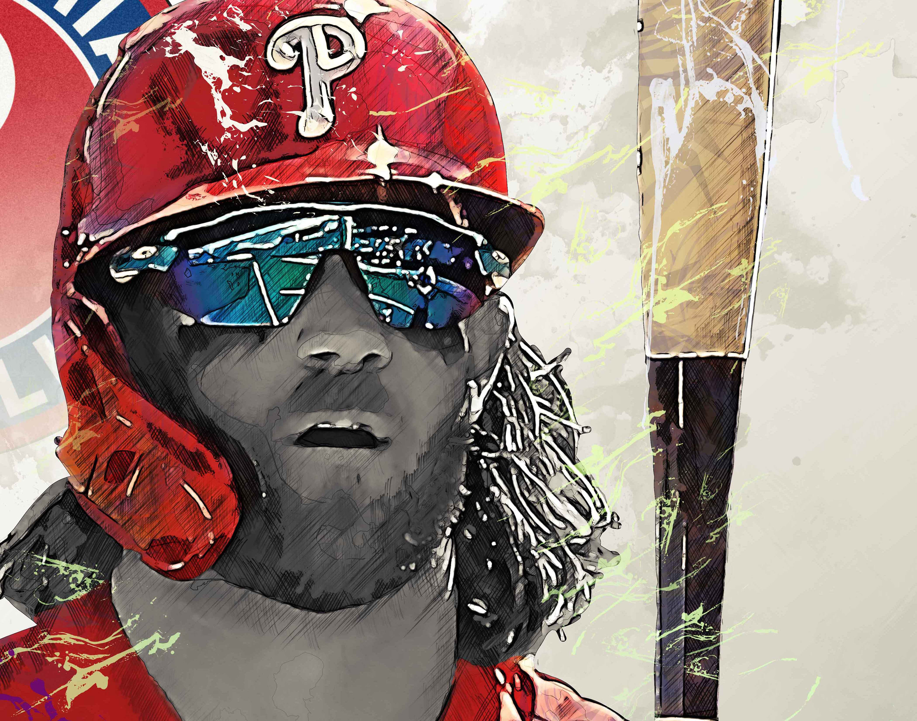 Bryce Harper Poster Philadelphia Phillies Canvas Print | Etsy