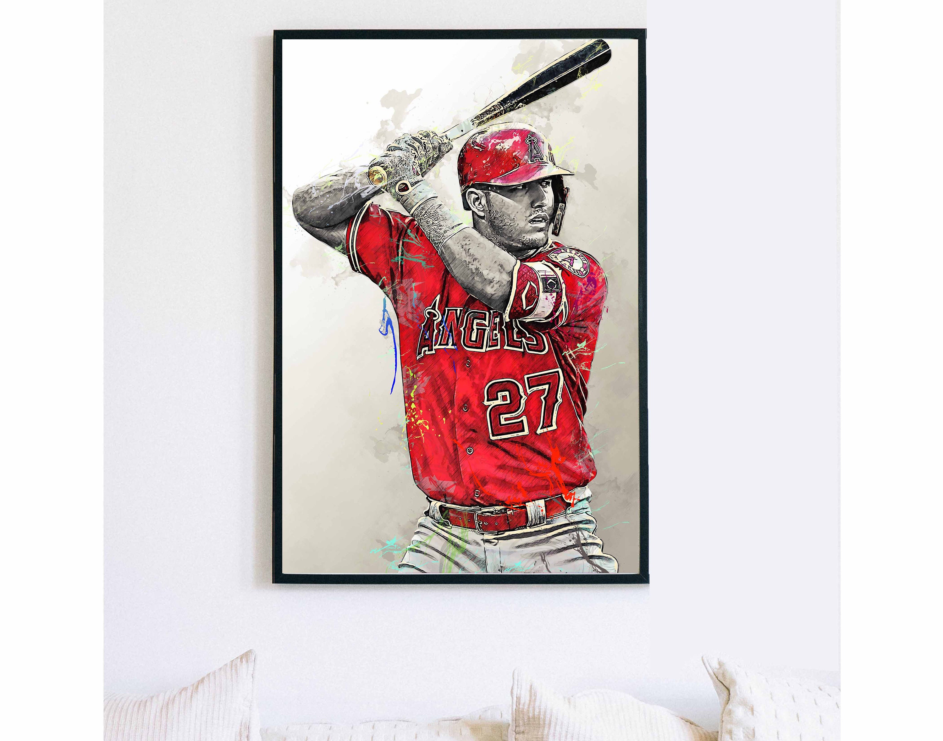 Mike Trout Poster - Los Angeles Angels - Canvas Print, Wall Art, Sports ...