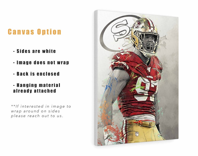 Nick Bosa Poster San Francisco 49ers Canvas Print Wall - Etsy