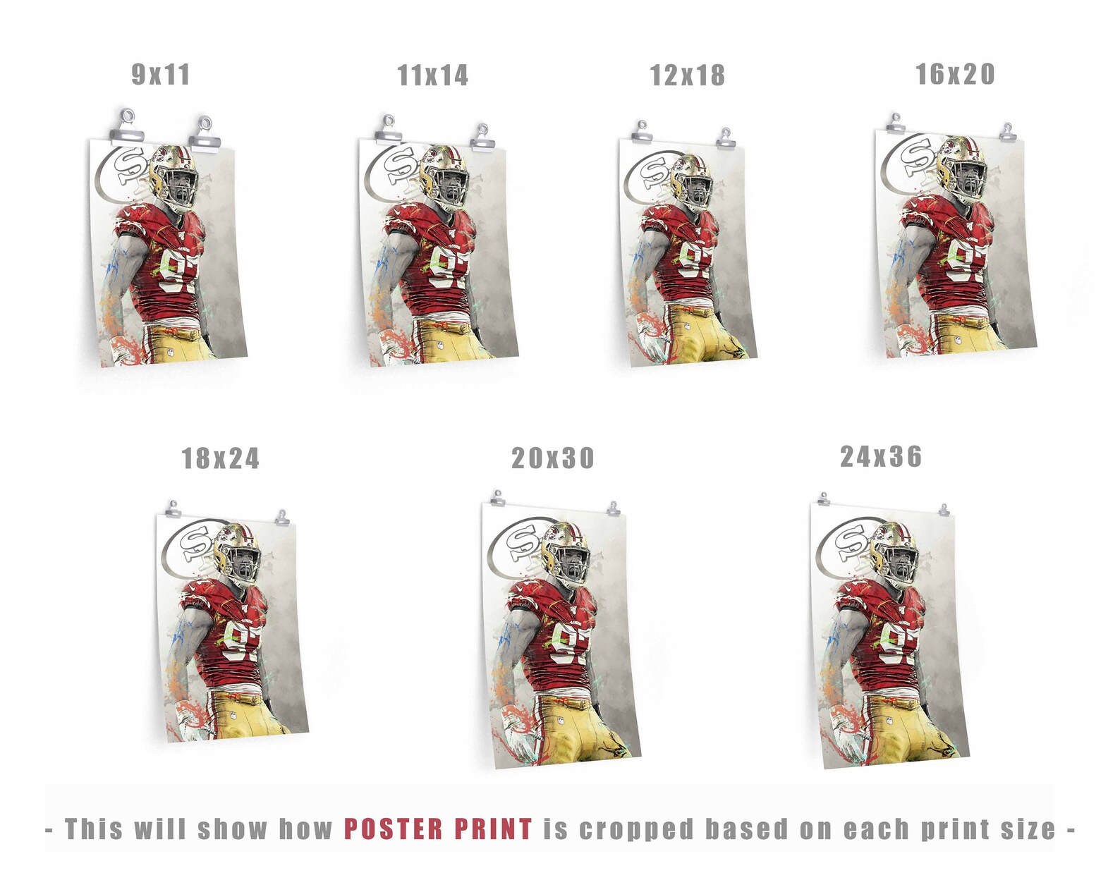 Nick Bosa Poster San Francisco 49ers Canvas Print Wall - Etsy