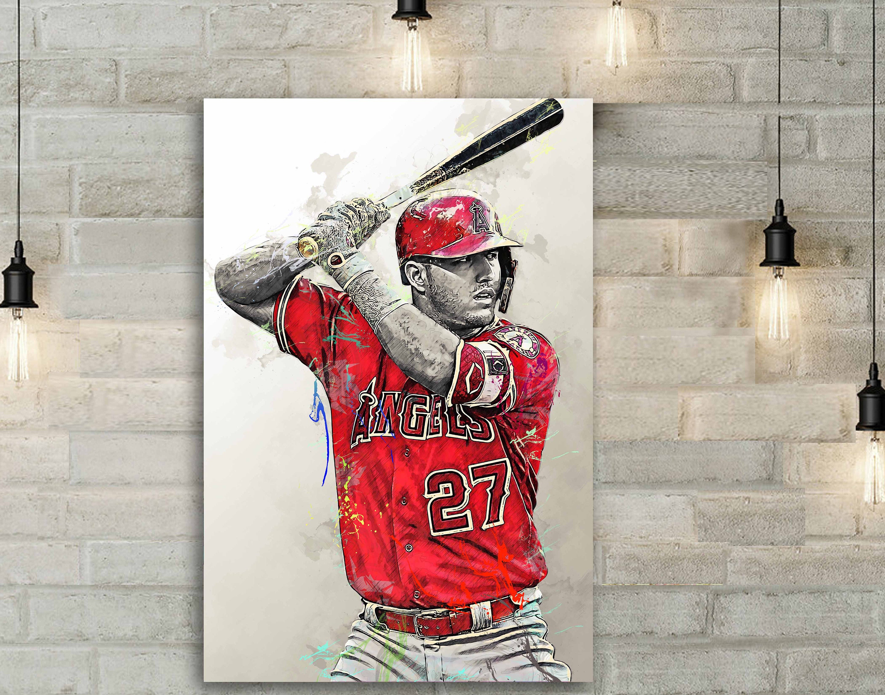 Mike Trout Poster - Los Angeles Angels - Canvas Print, Wall Art, Sports ...