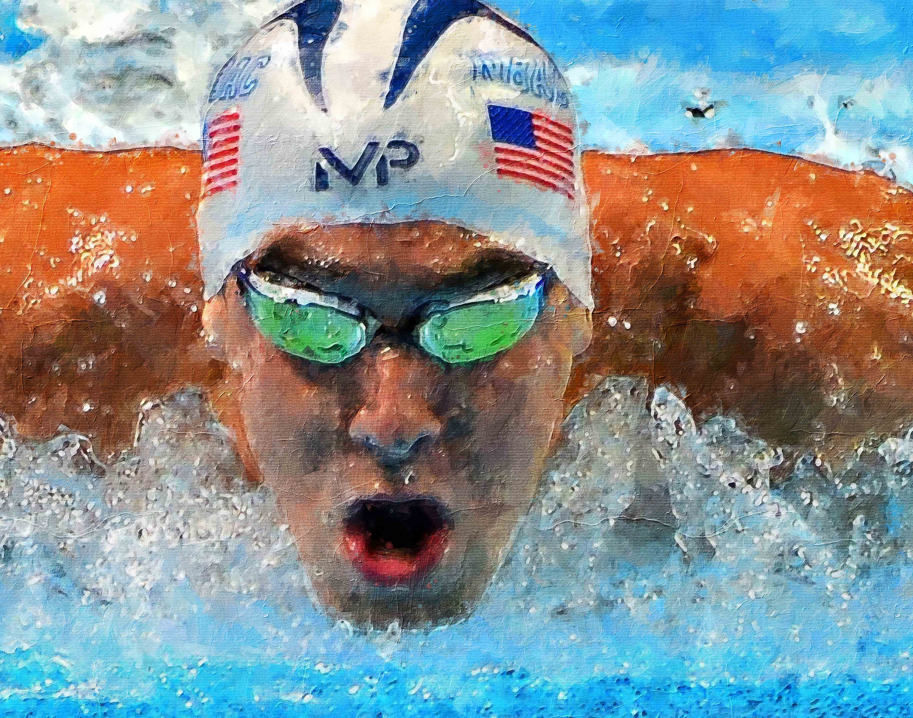 Michael Phelps Canvas Print Olympic Gold Medalist Wall | Etsy