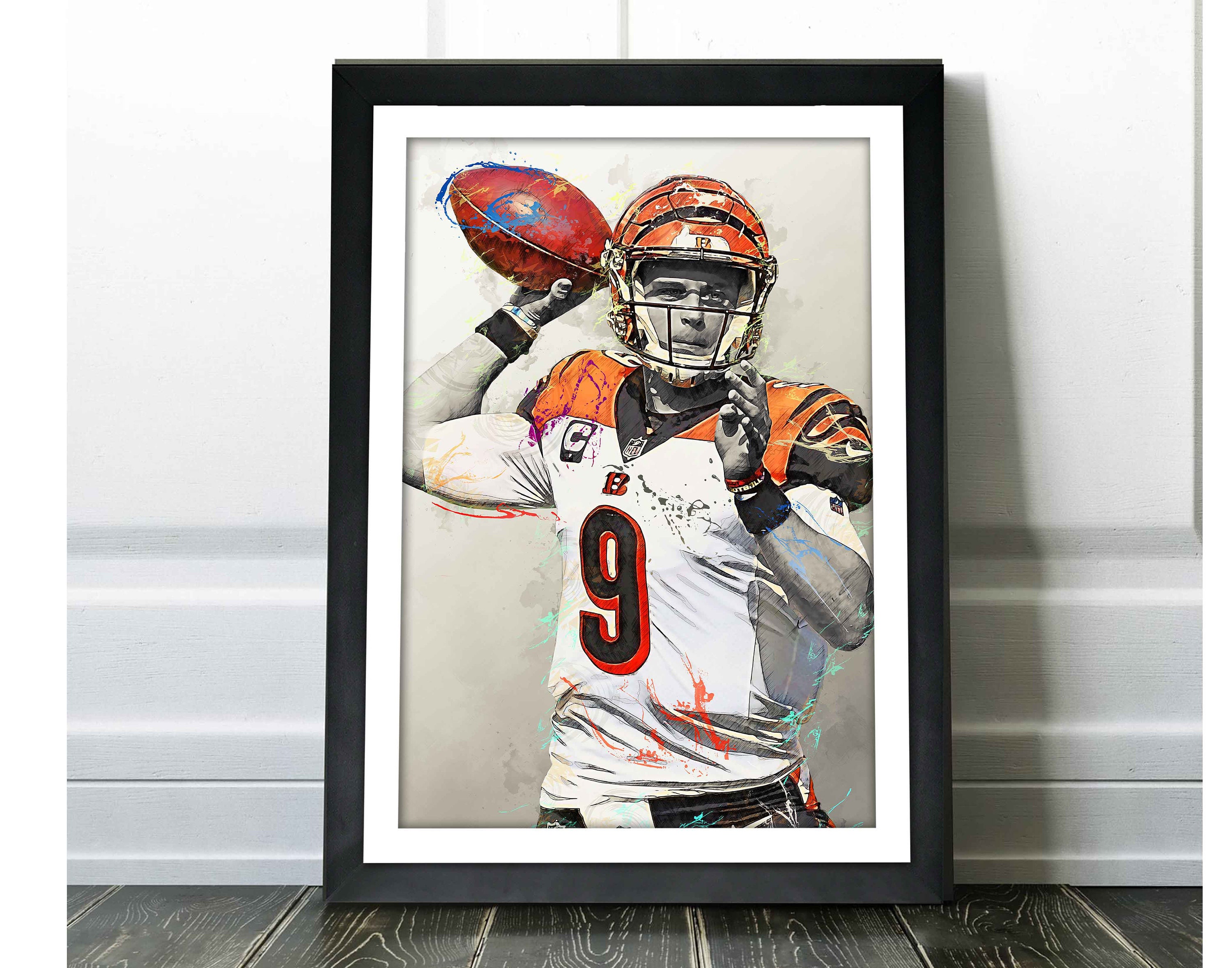 Joe Burrow Poster Cincinnati Bengals Canvas Print Wall - Etsy