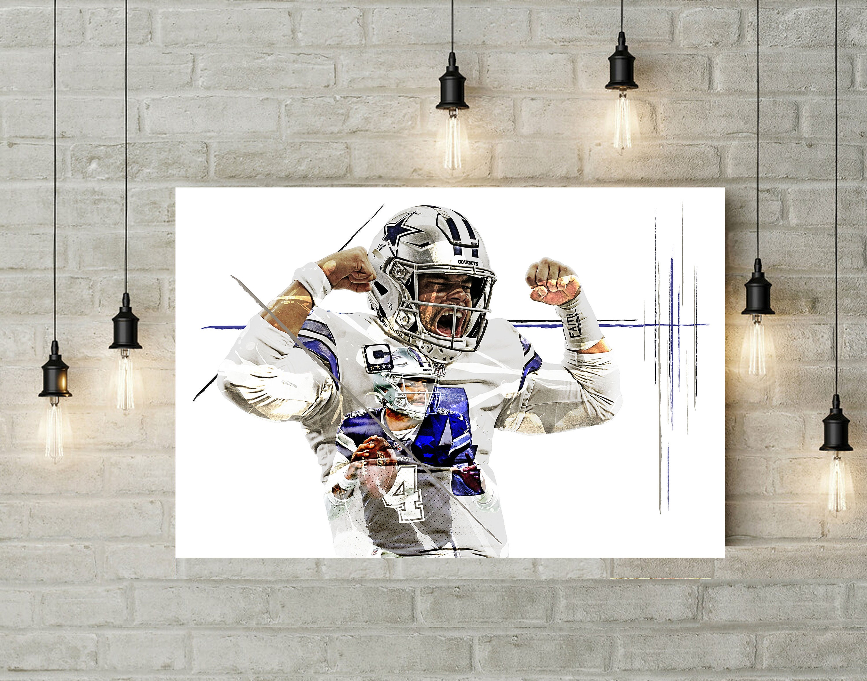 Dak Prescott Poster Dallas Cowboys Wall Art Art Print - Etsy